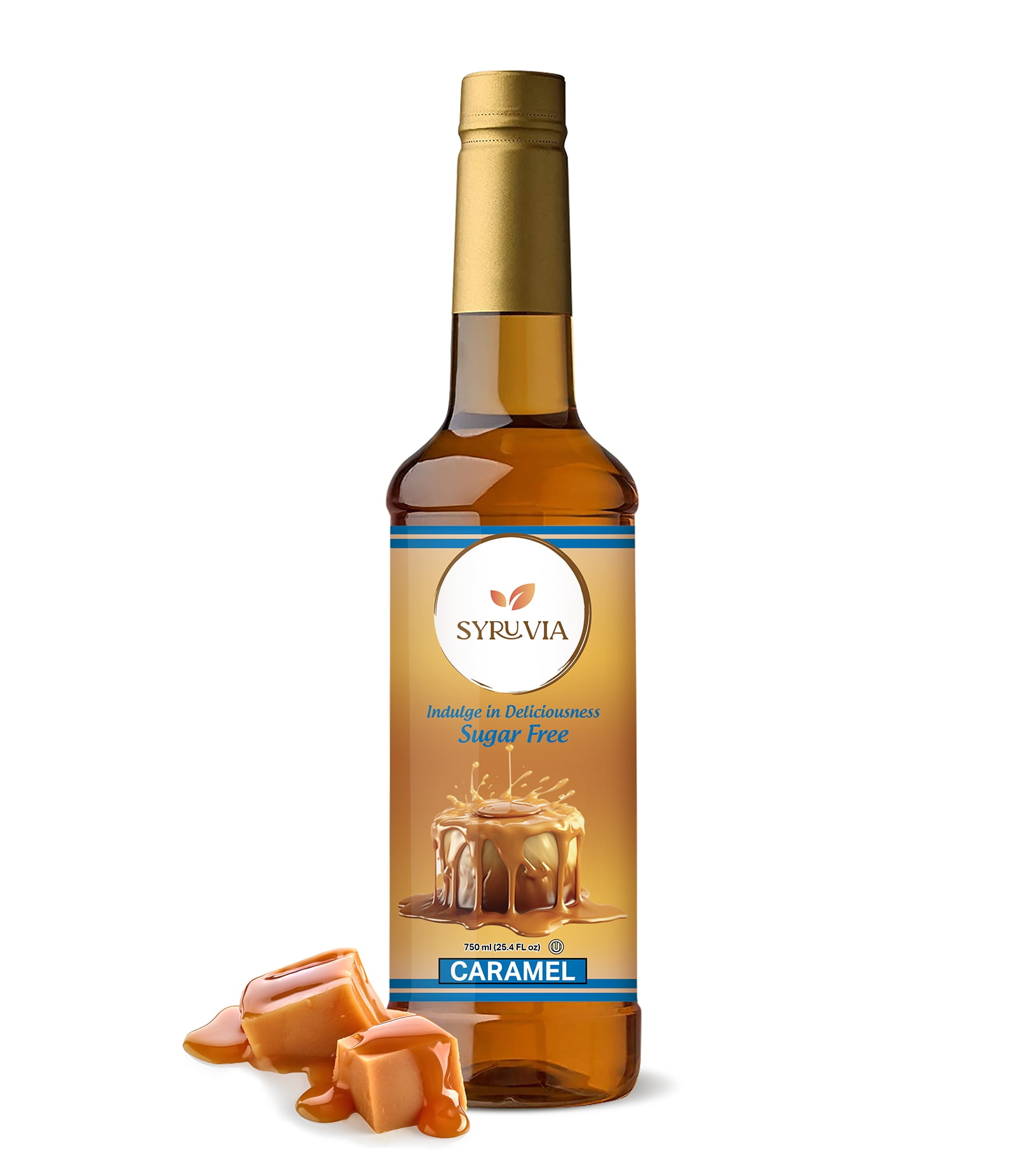 Syruvia Caramel Sugar Free Coffee Syrup No-Calorie Coffee Sauce for ...