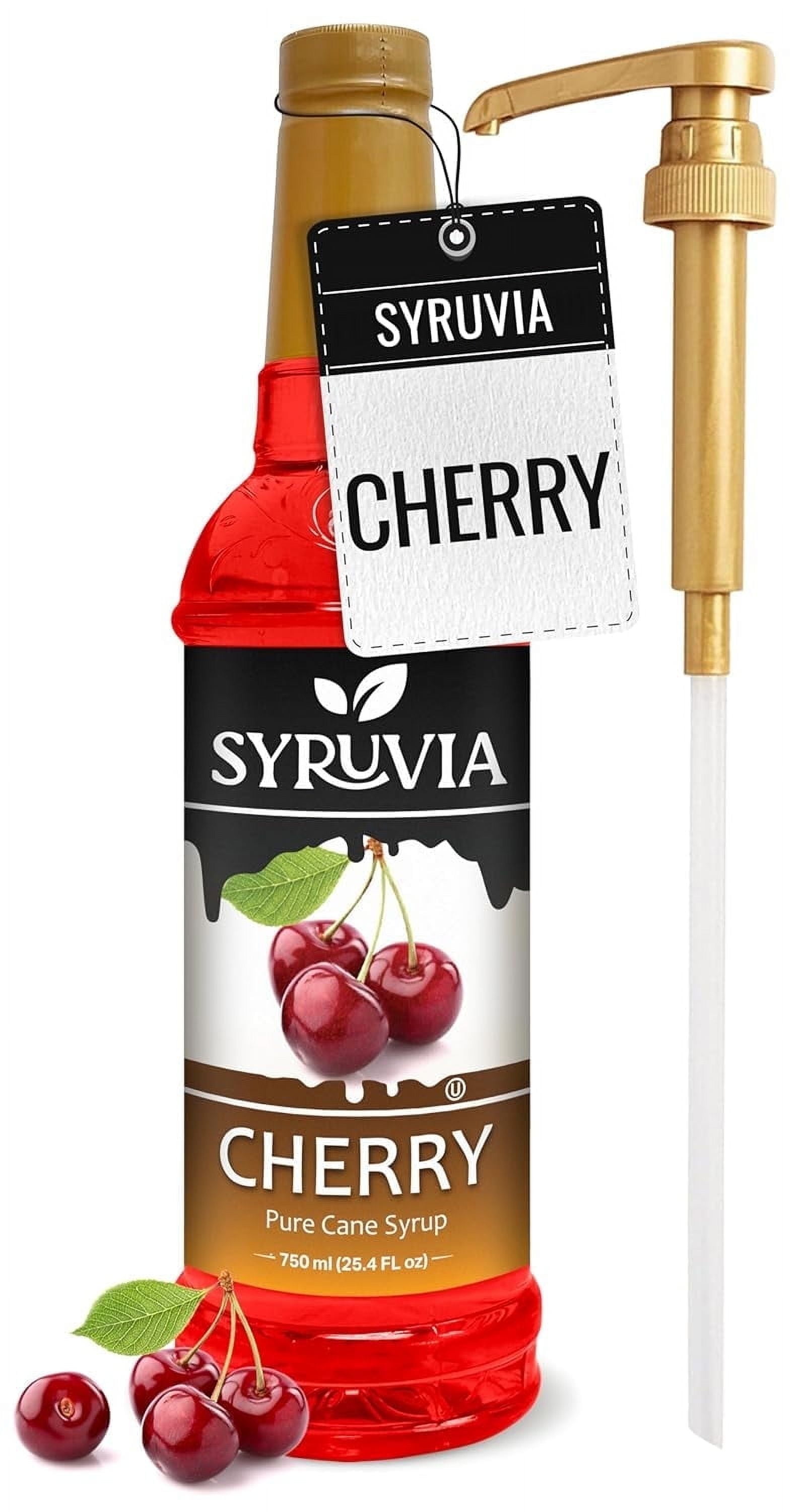 Syruvia Cherry Pure Cane Syrup, 25.4 fl Oz With Pump - Walmart.com