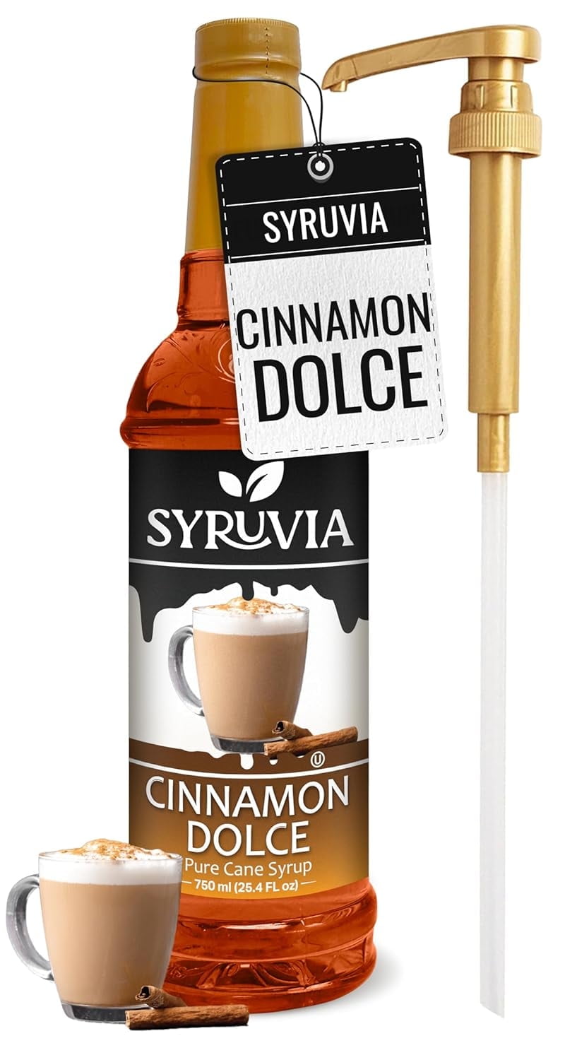Syruvia Cinnamon Dolce Coffee Flavoring Syrup, 25.4 fl Oz With Pump ...