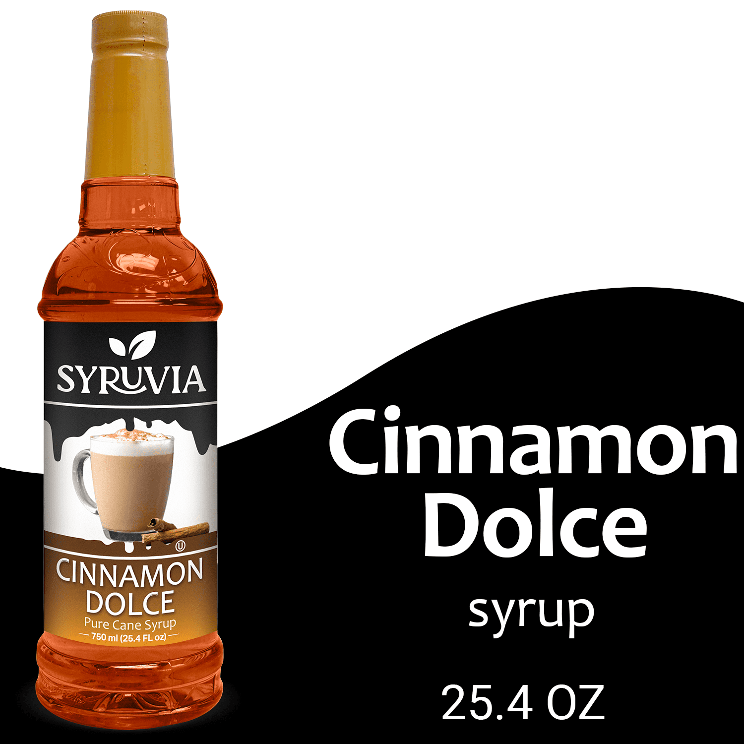 Syruvia Cinnamon Dolce Syrup Pure Cane Coffee Flavoring Syrup, 25.4 fl ...