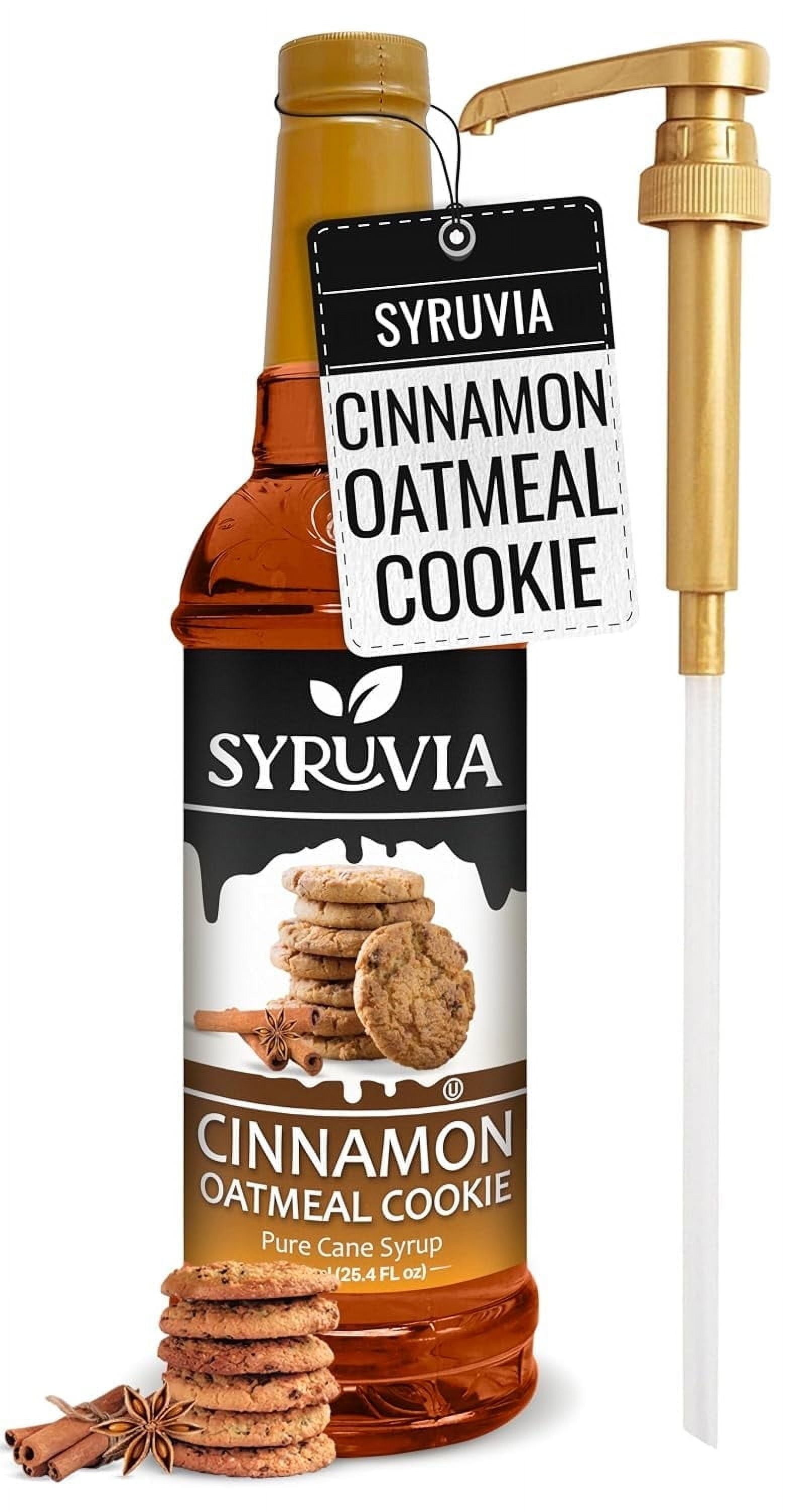 Syruvia Cinnamon Oatmeal Cookie Pure Cane Syrup, 25.4 fl Oz With Pump - Walmart.com