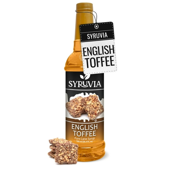 Syruvia Coffee Syrup, English Toffee Flavored Syrup for Drinks, Lattes ...
