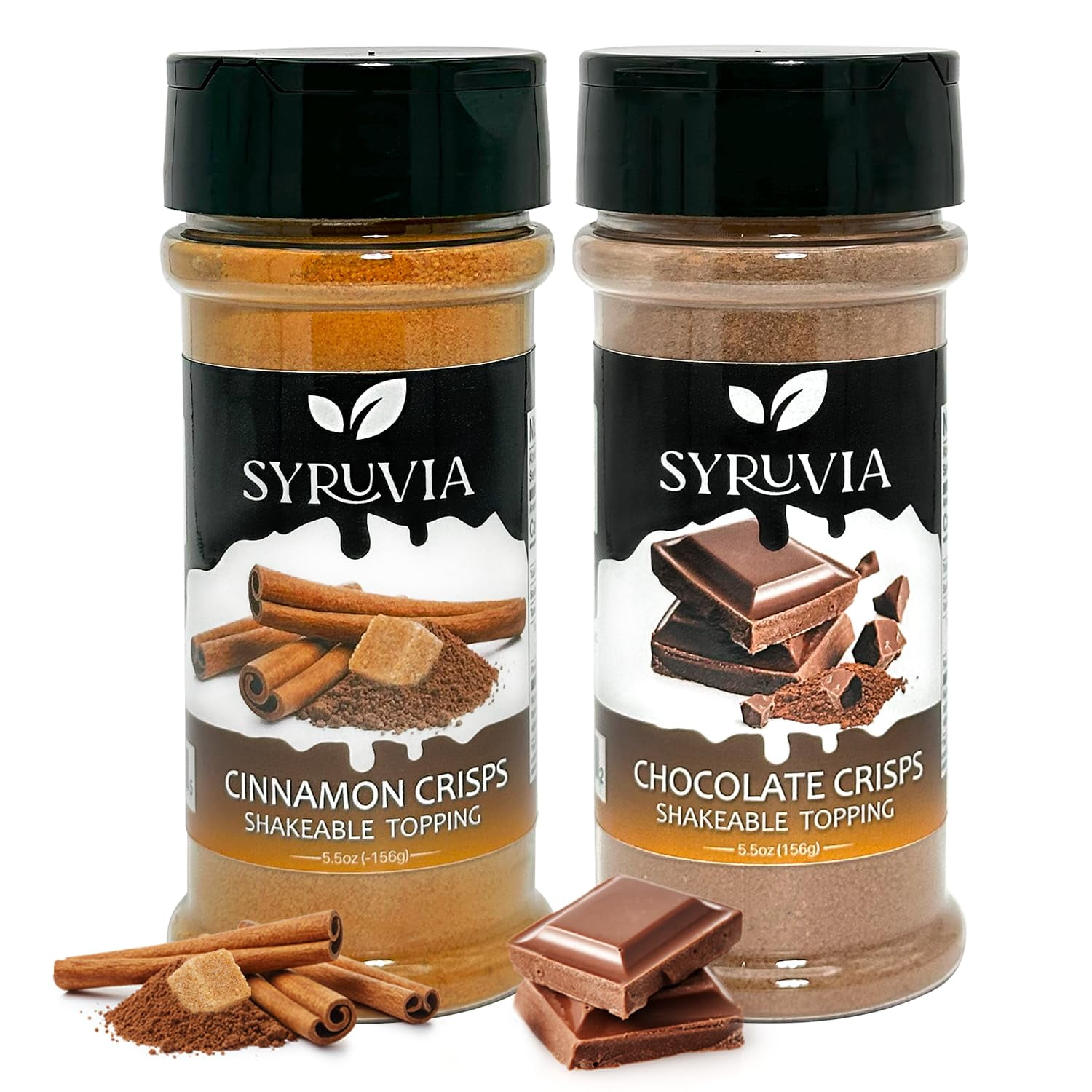 Syruvia Coffee Topping Variety Pack Chocolate Crisp & Cinnamon Crisp ...