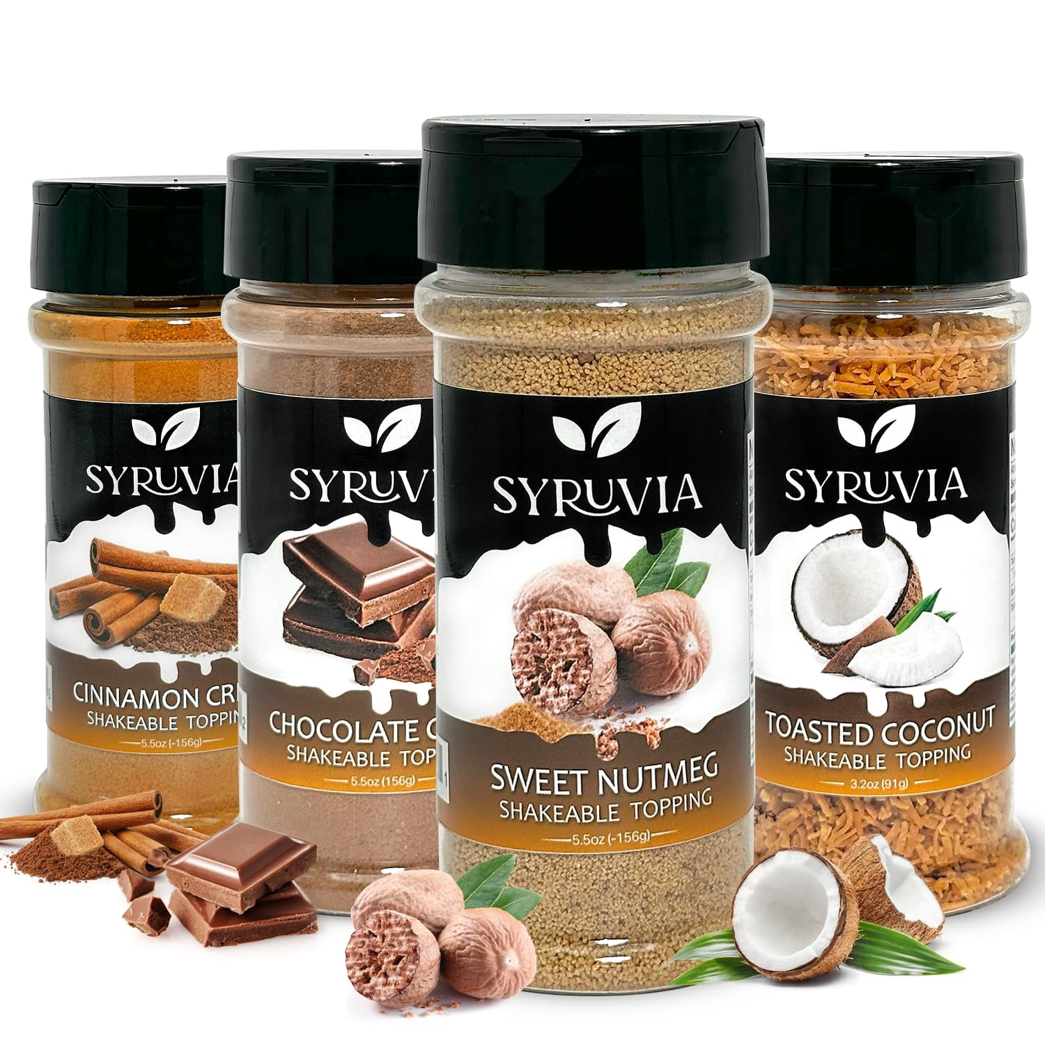 Syruvia Coffee Topping Variety Pack Chocolate Crisp, Cinnamon Crisp ...