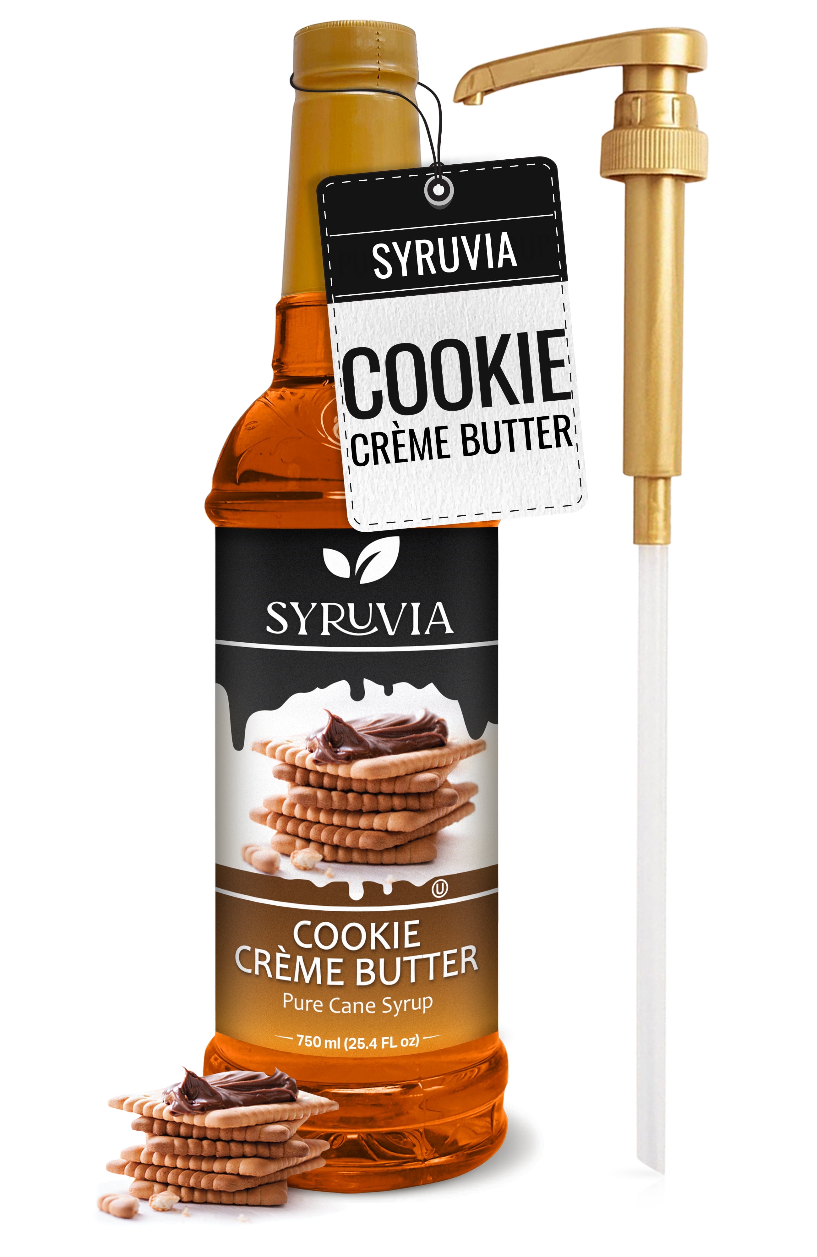 Syruvia Cookie Butter Pure Cane Syrup, 25.4 fl Oz With Pump - Walmart.com