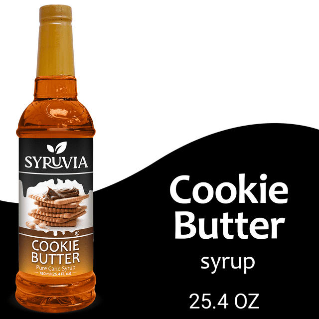 Syruvia Cookie Butter Syrup Pure Cane Coffee Flavoring Syrup, 25.4 fl ...