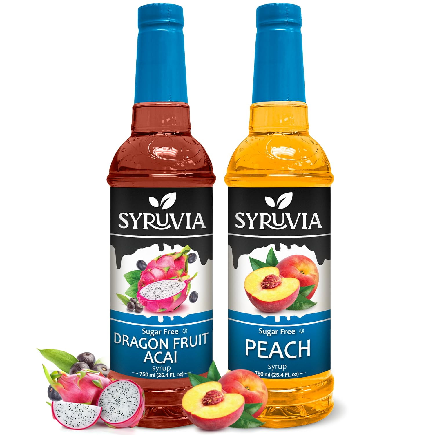 Syruvia Dragon Fruit Acai & Peach Sugar Free Syrup - Walmart.com