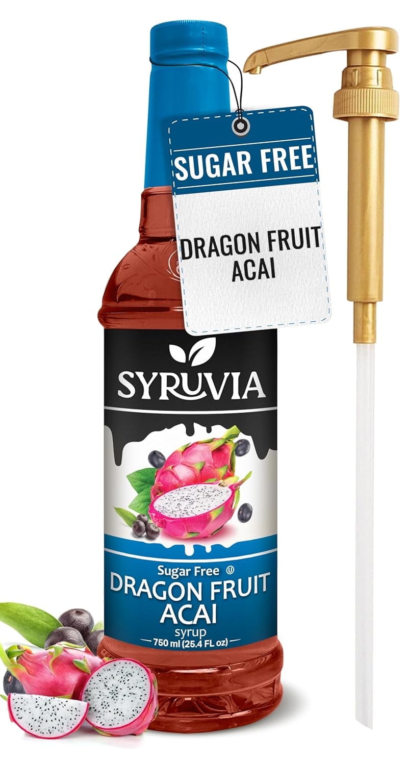 Syruvia Dragon Fruit Acai Sugar Free Cocktails Syrup 25.4 Fl. Oz With ...
