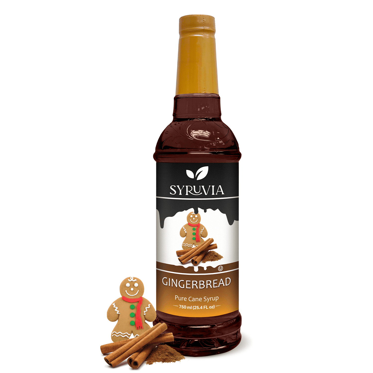 Syruvia Gingerbread Syrup Pure Cane Coffee Flavoring Syrup, 25.4 fl Oz ...