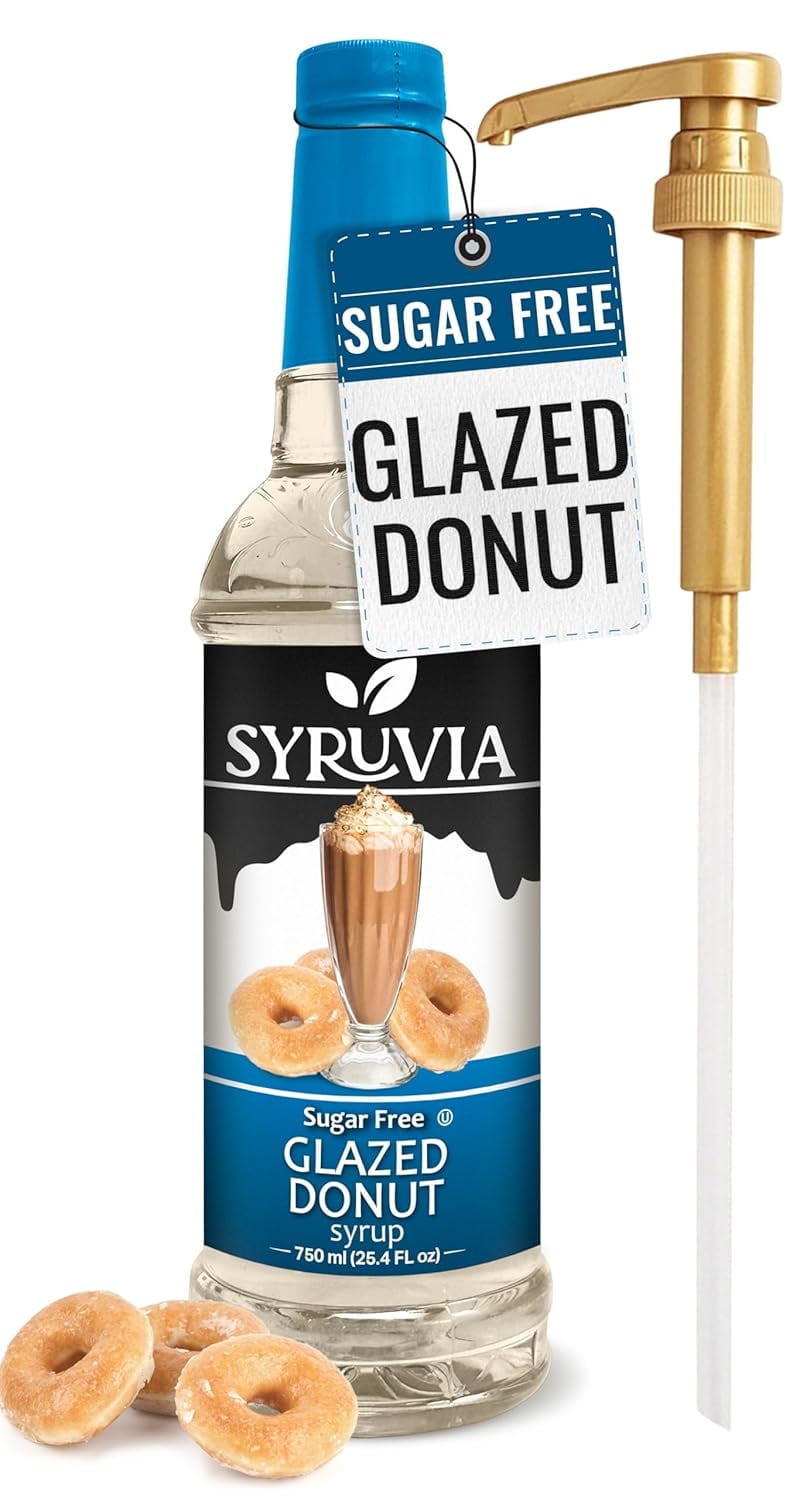 Syruvia Glazed Donut Sugar Free Coffee Syrup 25.4 Fl. Oz With Pump ...