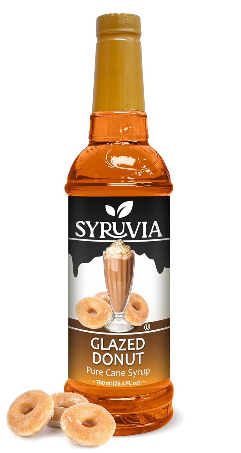 Syruvia Glazed Donut Syrup Pure Cane Coffee Flavoring Syrup, 25.4 fl Oz ...