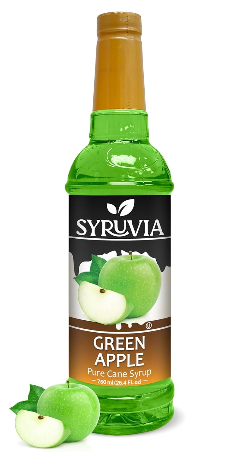 Syruvia Green Apple Syrup Pure Cane Coffee Flavoring Syrup, 25.4 fl Oz ...