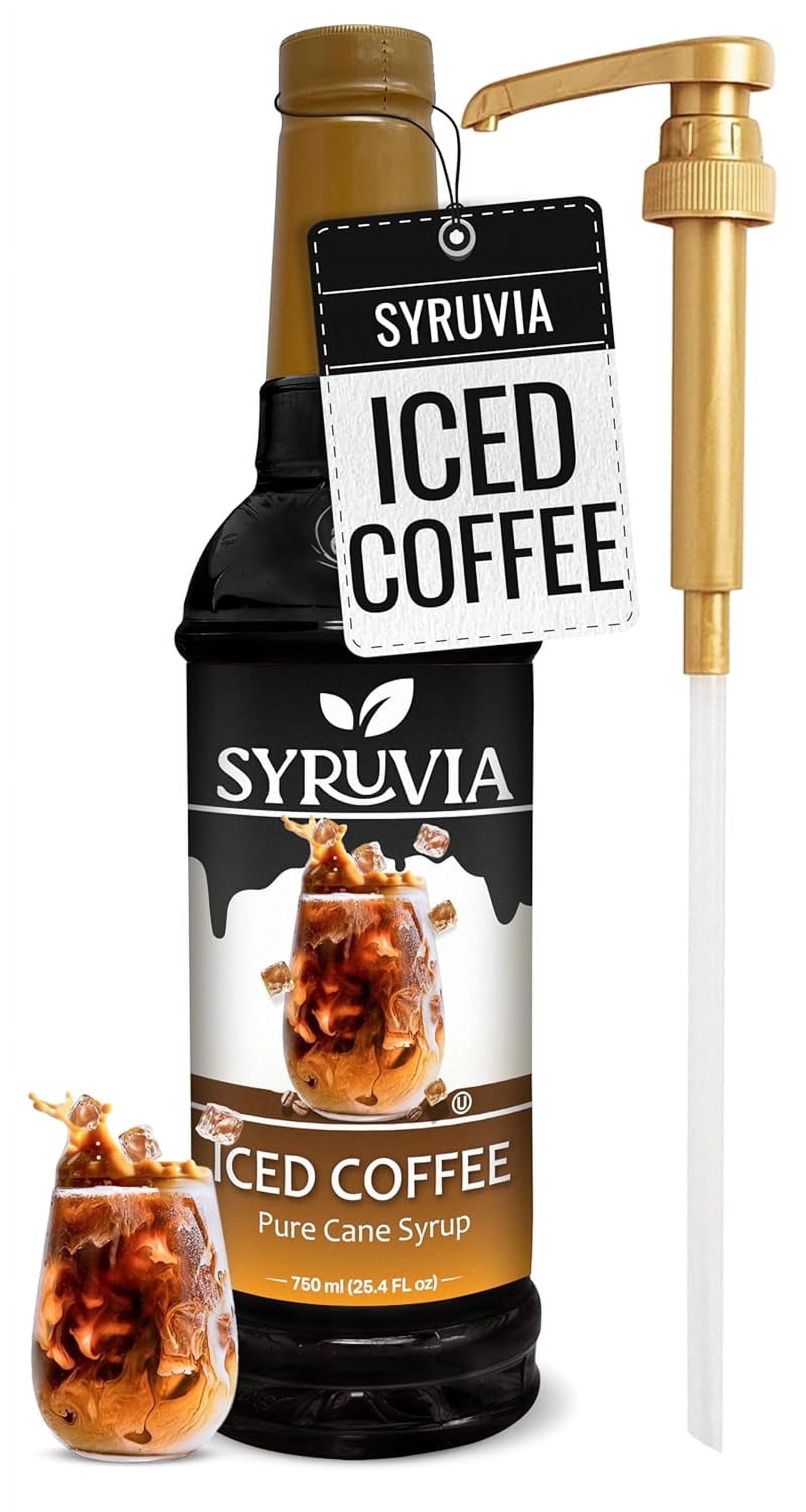Syruvia Iced Coffee Pure Cane Syrup, 25.4 fl Oz With Pump - Walmart.com