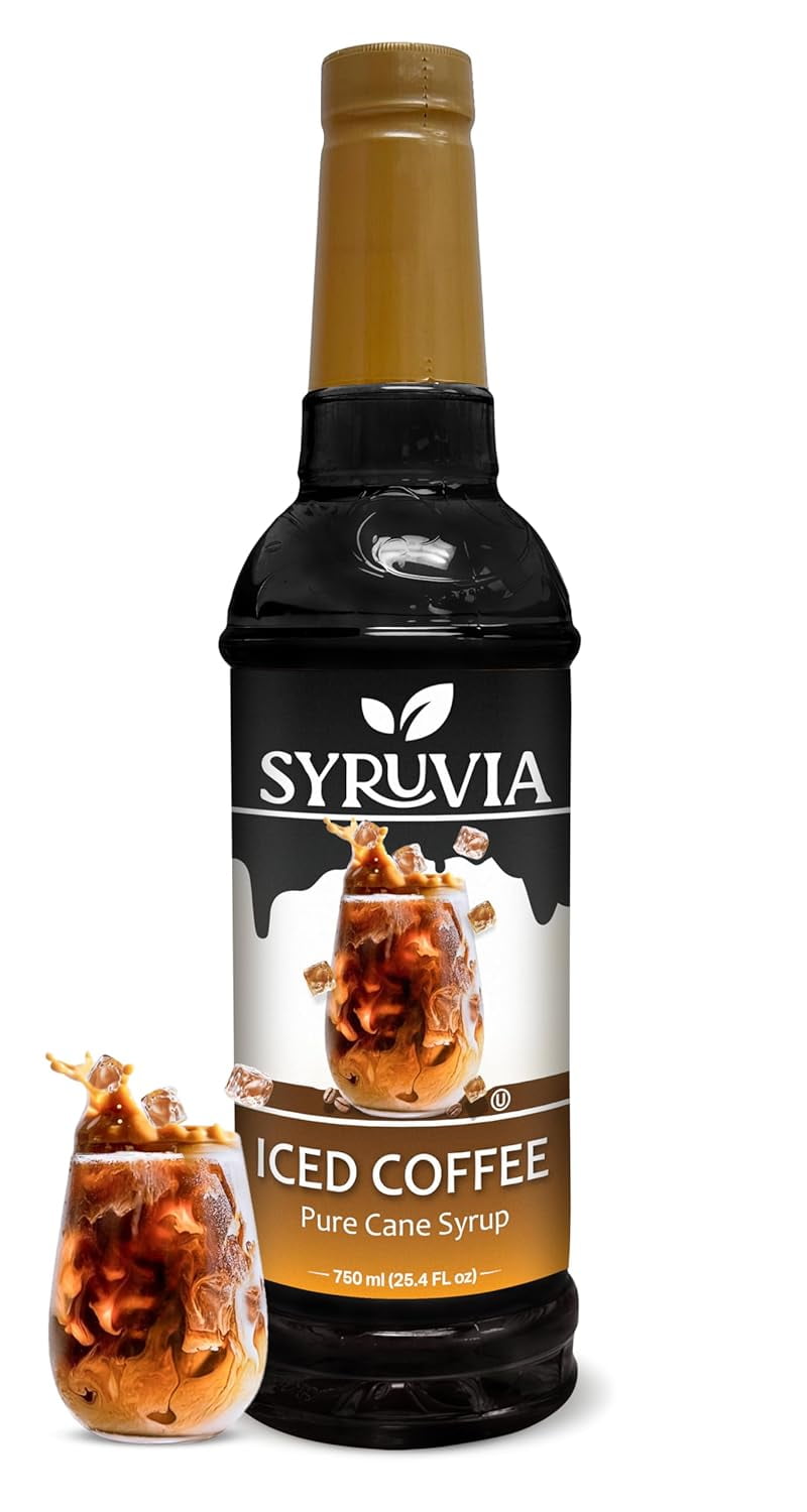 Syruvia Iced Coffee Syrup Pure Cane Coffee Flavoring Syrup, 25.4 fl Oz ...