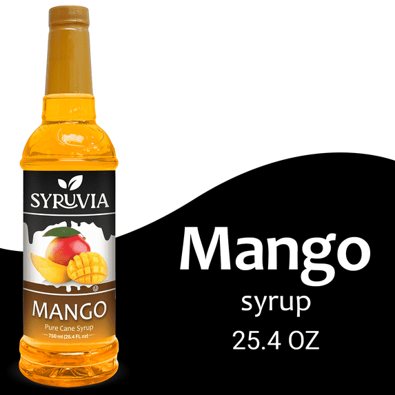 Syruvia Mango Syrup, Pure Cane Coffee Flavoring, 25.4 fl Oz, Sweet ...