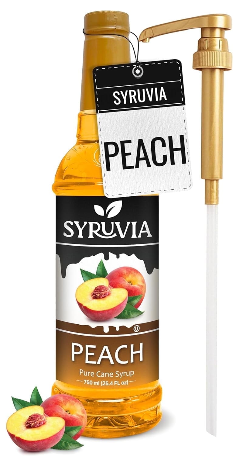 Syruvia Peach Pure Cane Syrup, 25.4 fl Oz With Pump - Walmart.com