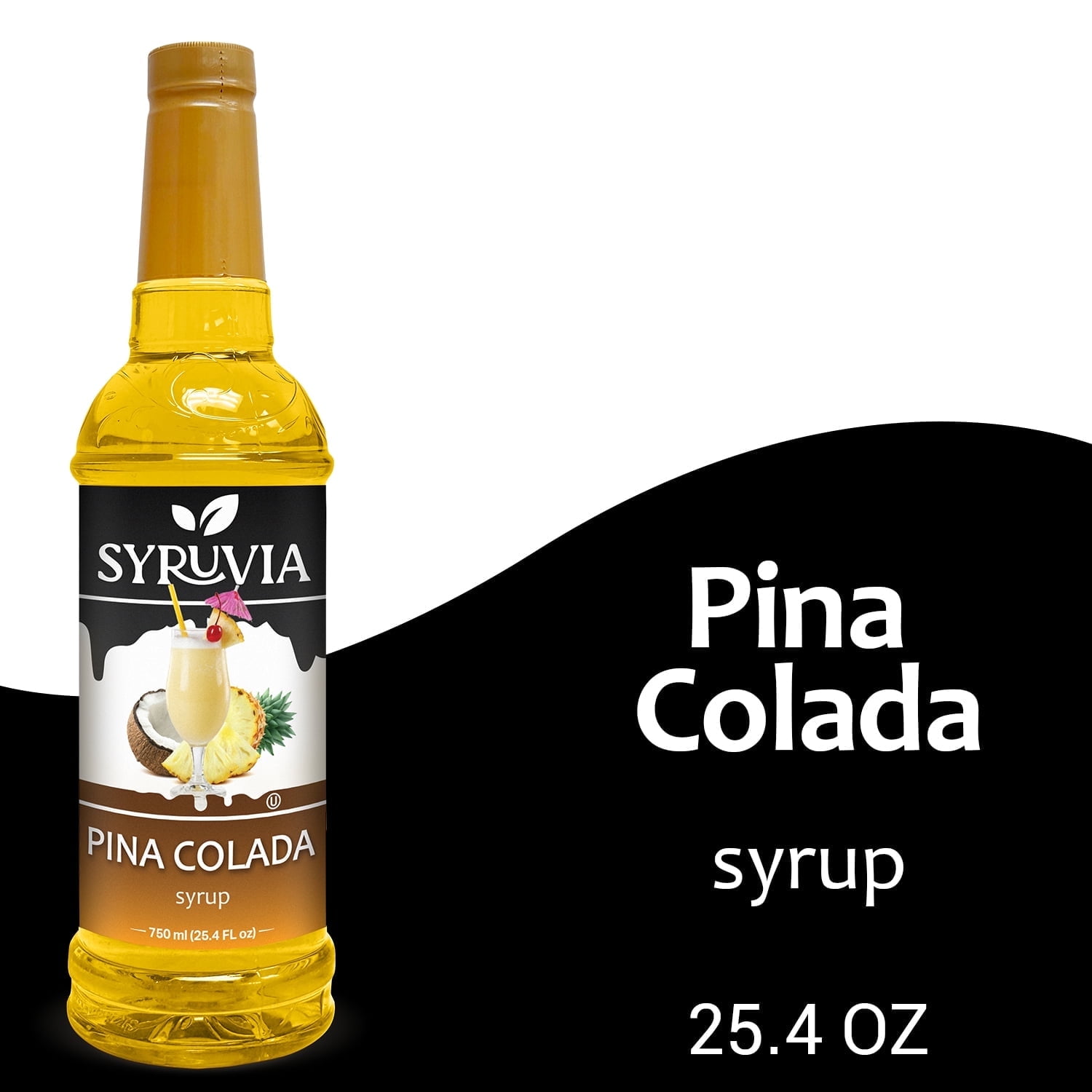 Syruvia Pina Colada Coffee Flavoring Syrup, Pure Cane Sweetness, 25.4 ...