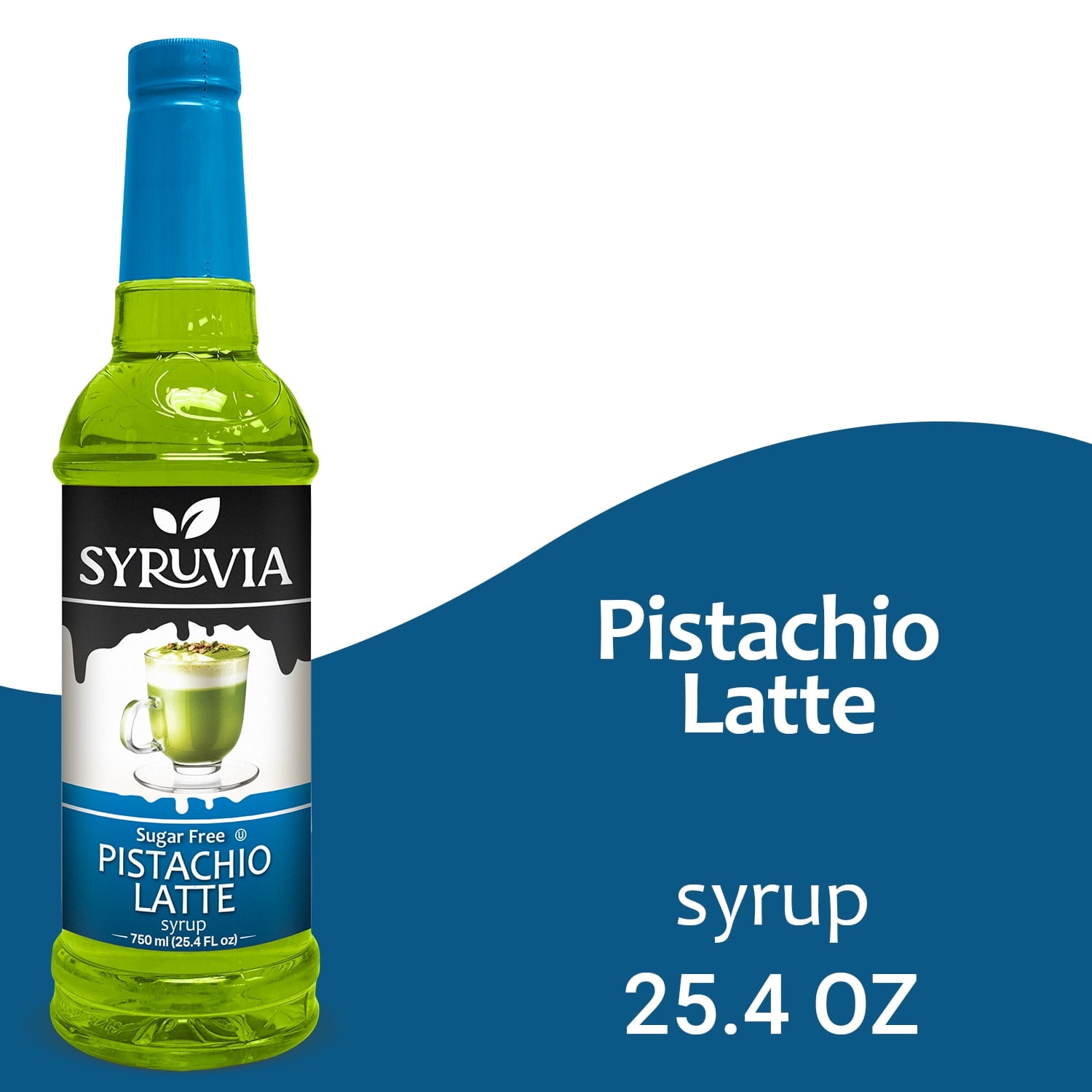 Syruvia Pistachio Latte Sugar Free Coffee Syrup No-Calorie Coffee Sauce ...