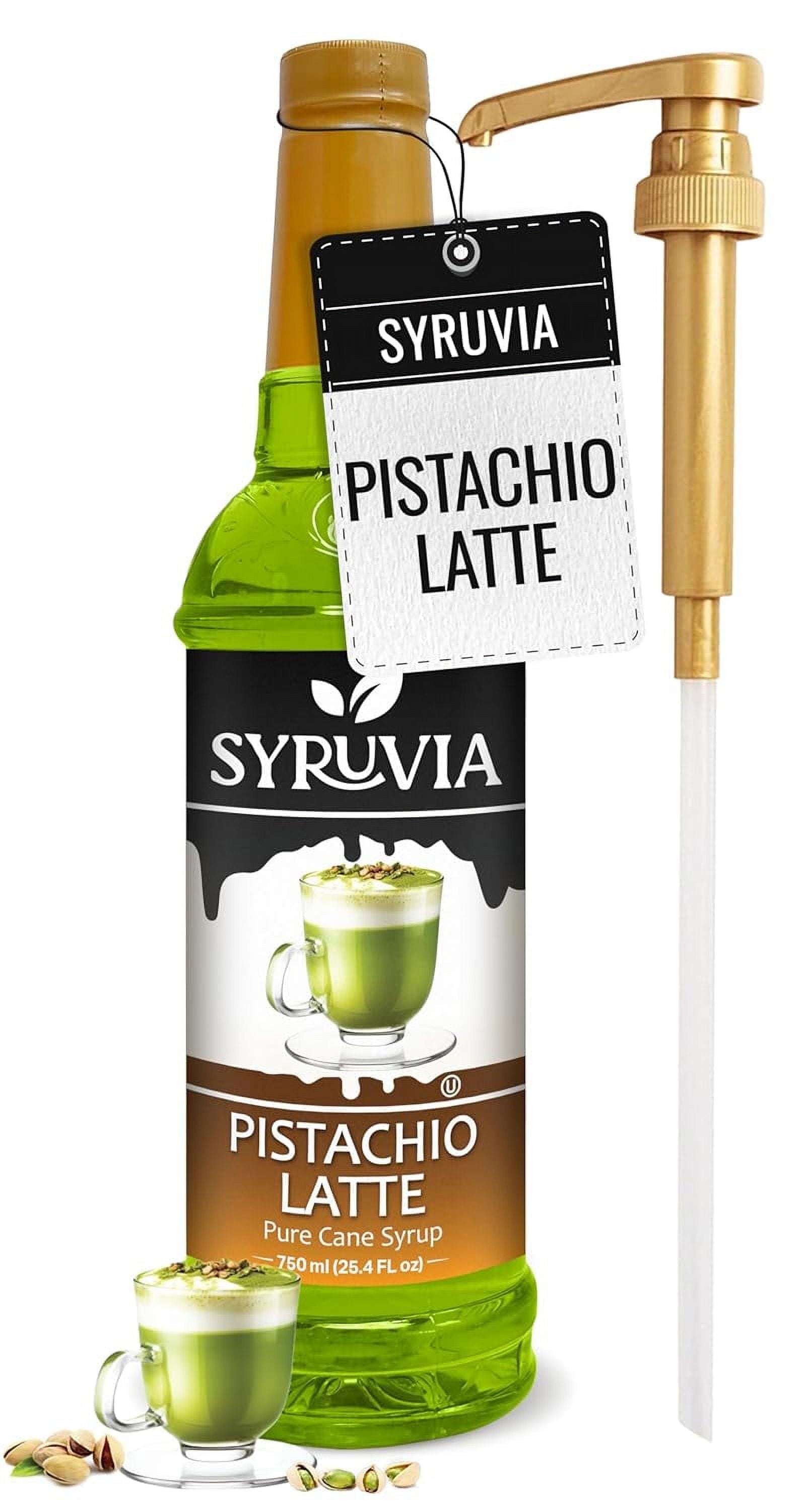 Syruvia Pistachio Latte Syrup Pure Cane Coffee Flavoring Syrup, 25.4 fl ...