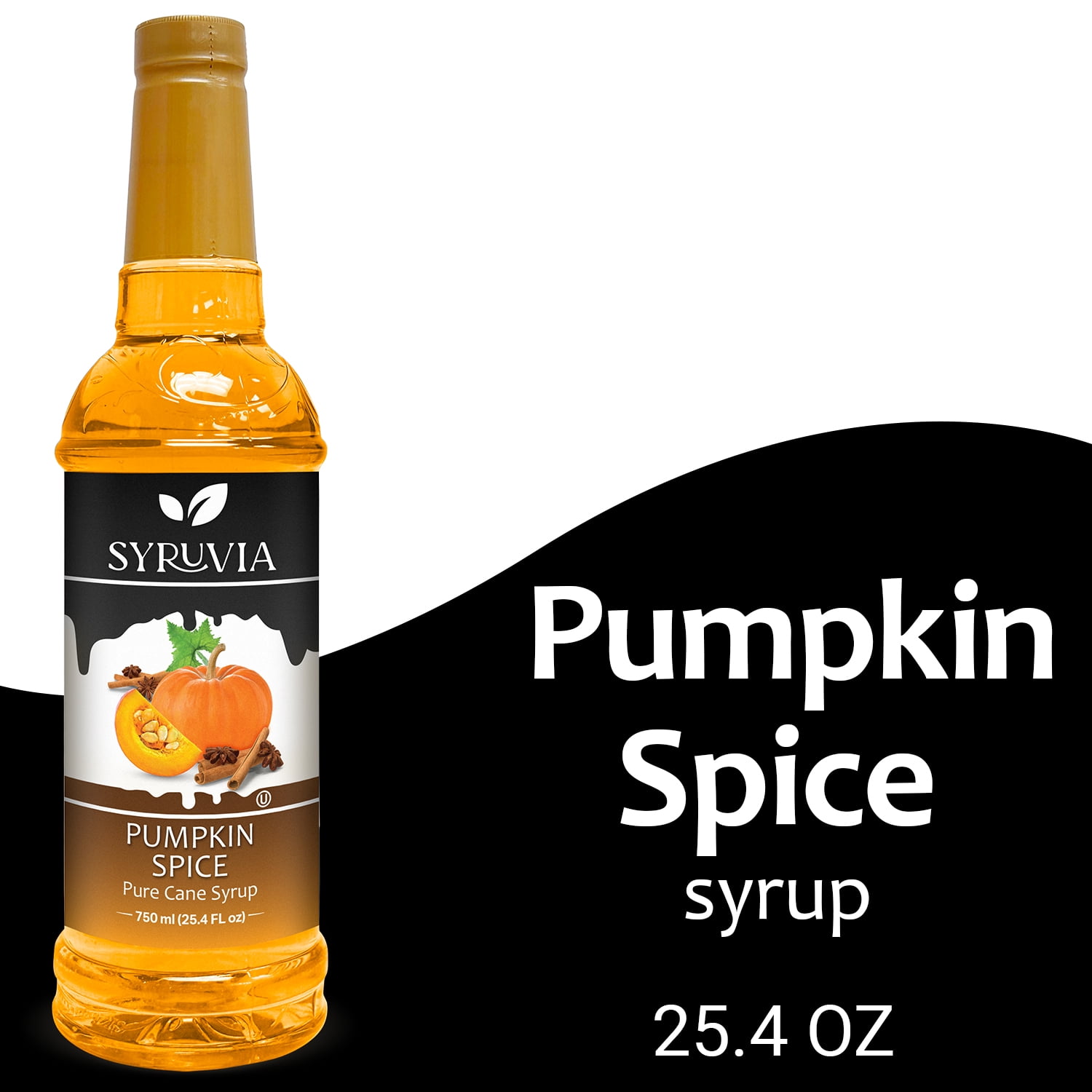 Syruvia Pumpkin Spice Drink Syrup, Pure Cane Coffee Flavoring for ...