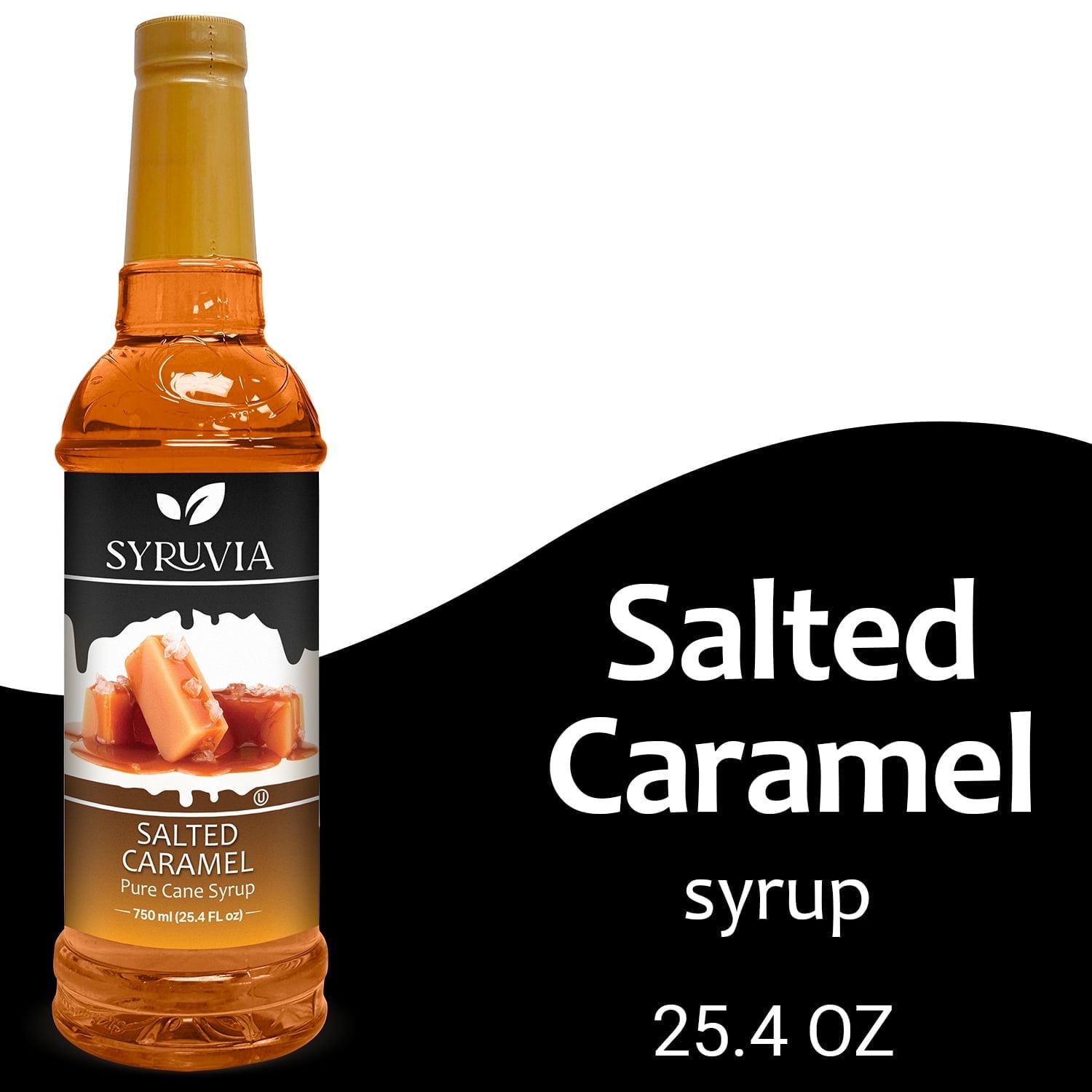 Syruvia Salted Caramel Drink Flavoring Syrup, Pure Cane Coffee Flavor ...