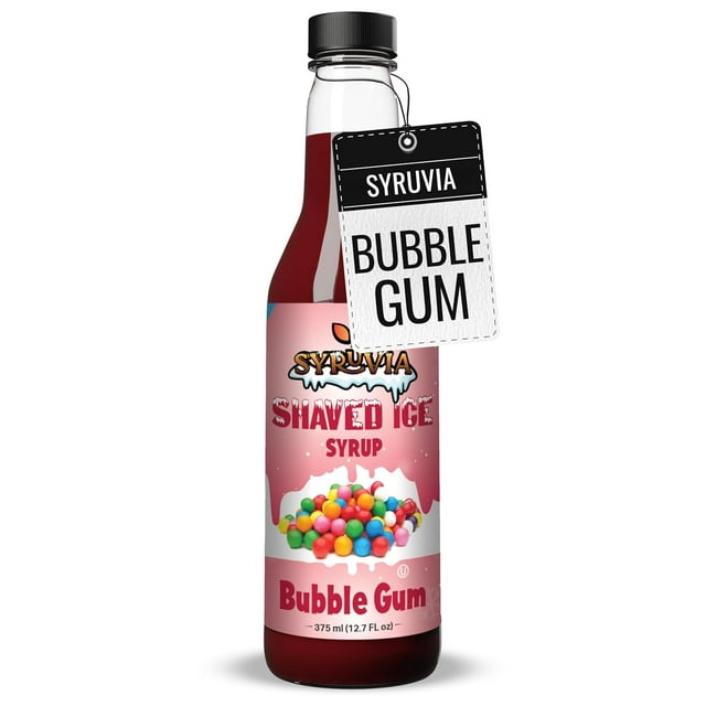 Syruvia Snow Cone Syrup 12.7oz - Bubble Gum Syrup For Shaved Ice, Snow ...