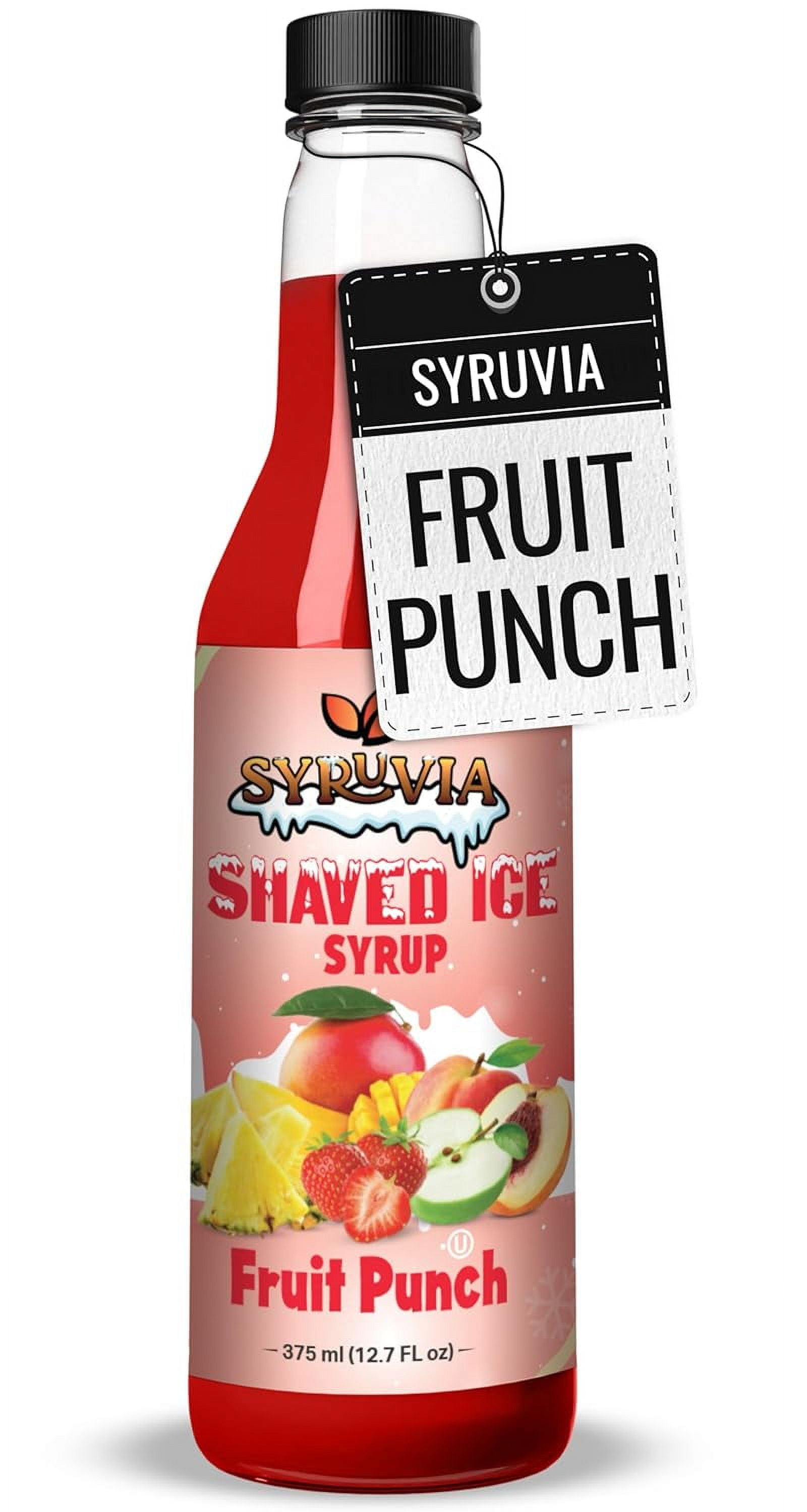Syruvia Snow Cone Syrup 12.7oz - Fruit Punch Syrup For Shaved Ice, Snow ...