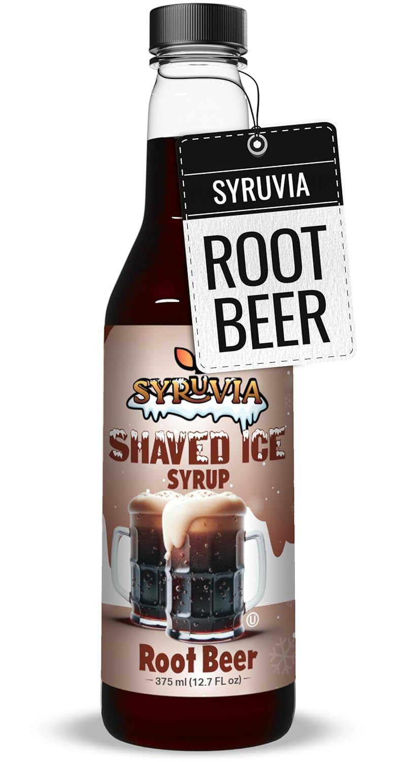 Syruvia Snow Cone Syrup, Root Beer Flavor, 12.7oz, Kosher, Ready to Use ...