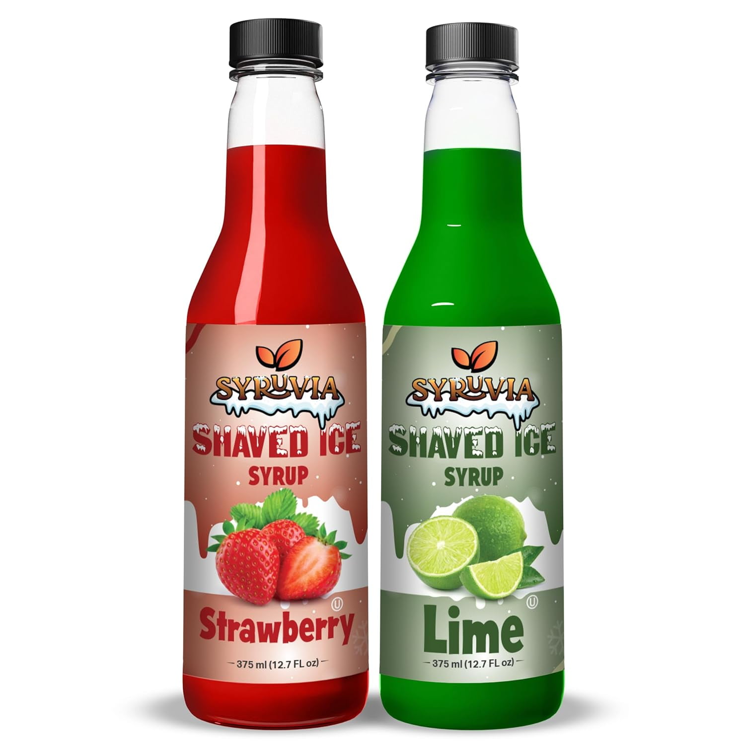 Syruvia Snow Cone Variety Pack Strawberry & Lime Syrup (2-Pack ...