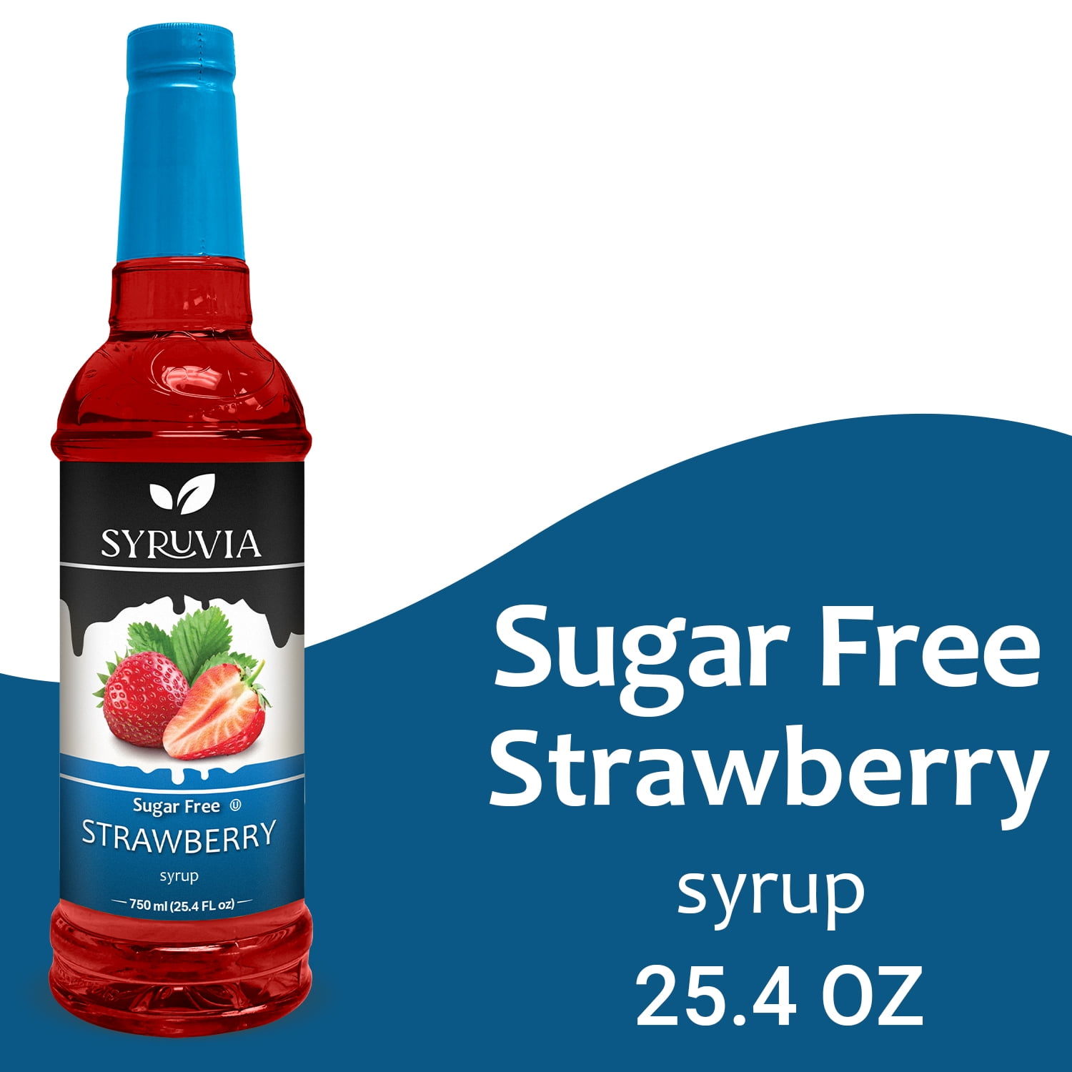 Syruvia, Strawberry Coffee Syrup, 25.4 Fl Oz, No-Calorie - Walmart.com
