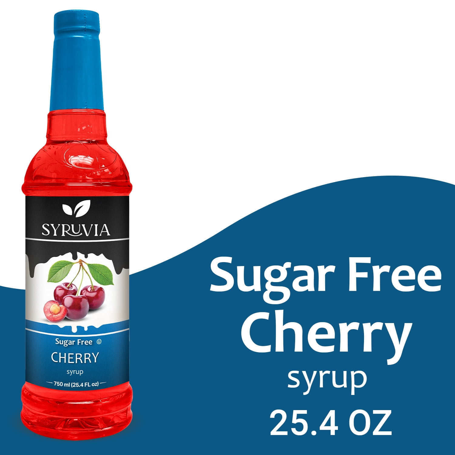 Syruvia Sugar-Free Cherry Coffee Syrup, Natural Flavor for Lattes ...