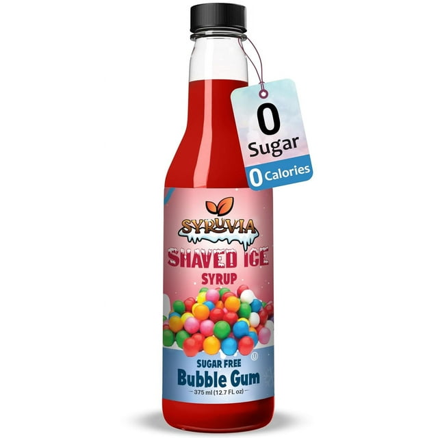 Syruvia Sugar-Free Snow Cone Syrup 12.7oz -Bubble Gum - 0 Calorie Syrup ...