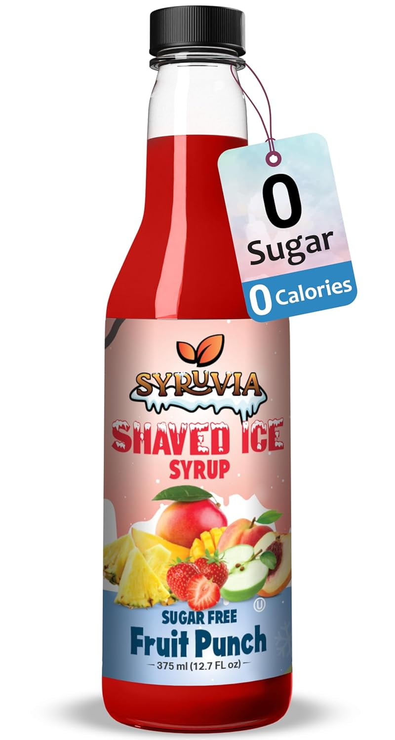 Syruvia Sugar-Free Snow Cone Syrup 12.7oz - Fruit Punch- 0 Calorie ...