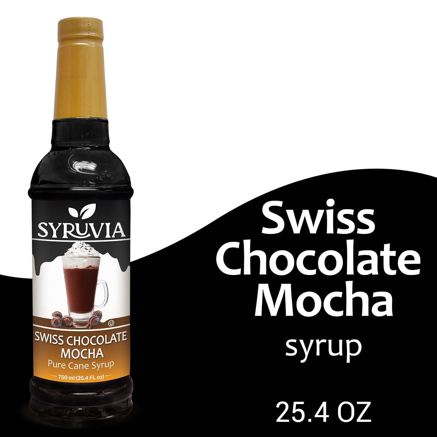 Syruvia Swiss Chocolate Mocha Syrup Pure Cane Coffee Flavoring Syrup, 25.4 fl Oz - Walmart.com