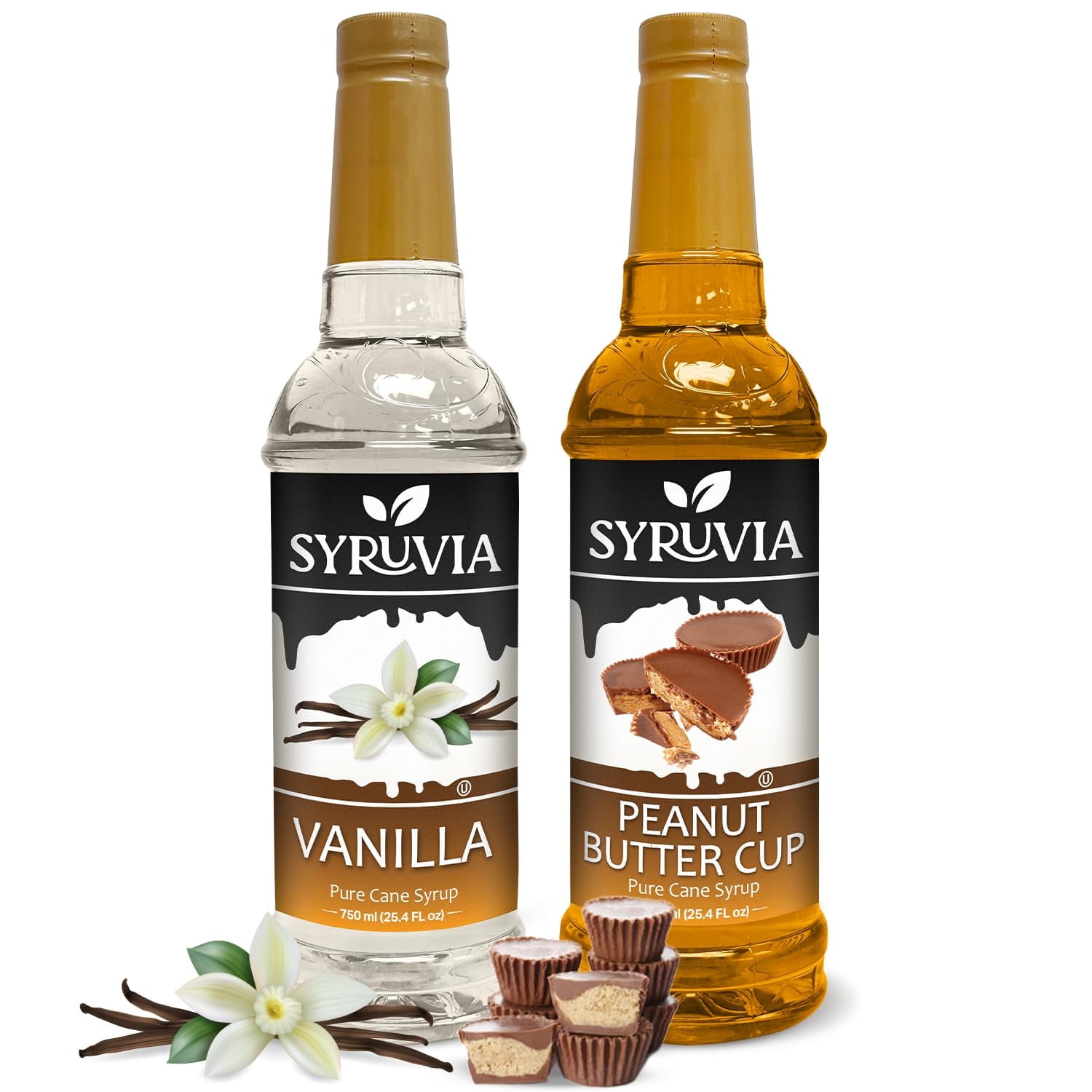 Syruvia Vanilla & Peanut Butter Cup Pure Cane Syrup - Walmart.com