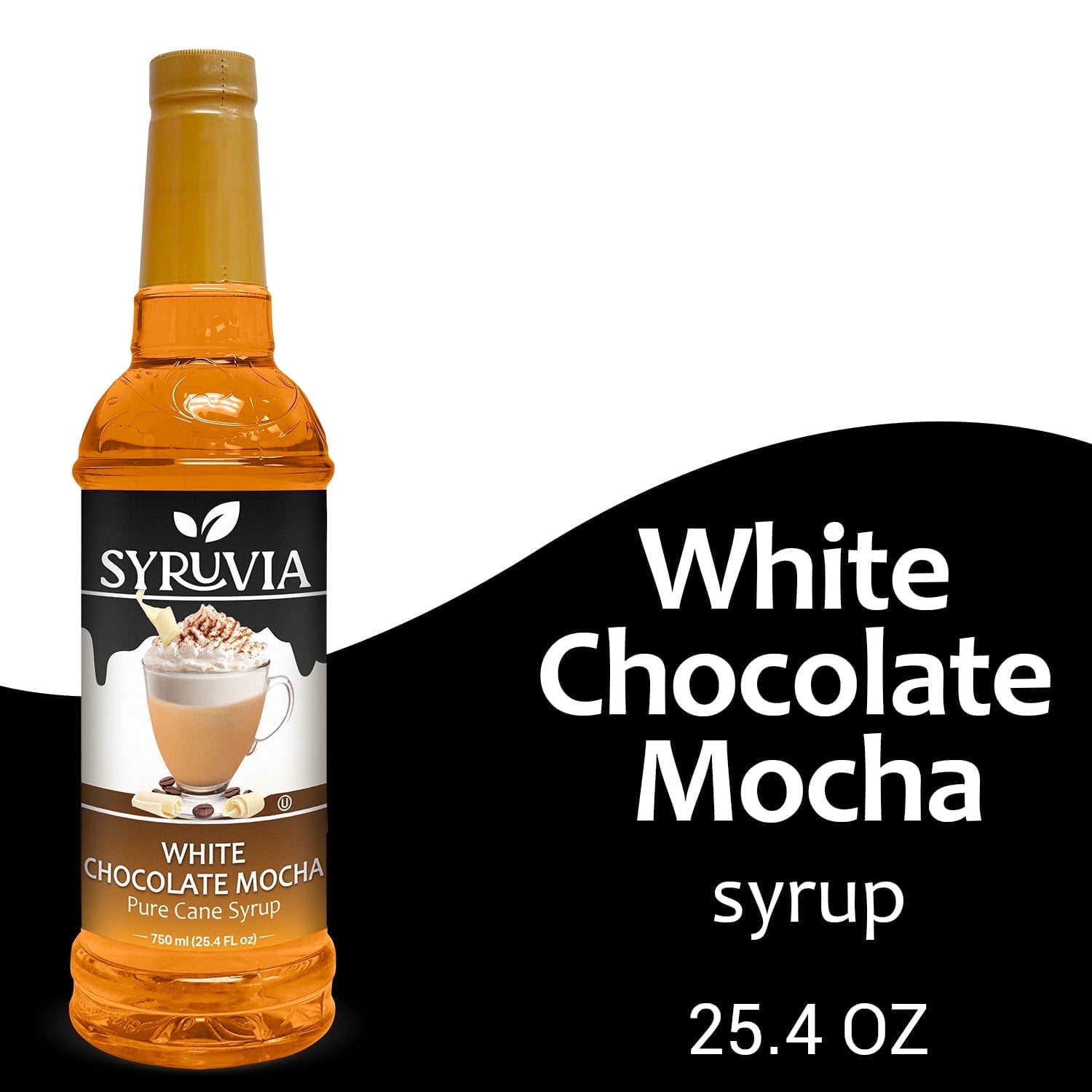 Syruvia White Chocolate Mocha Coffee Syrup, Pure Cane Sweet Flavor, 25. ...