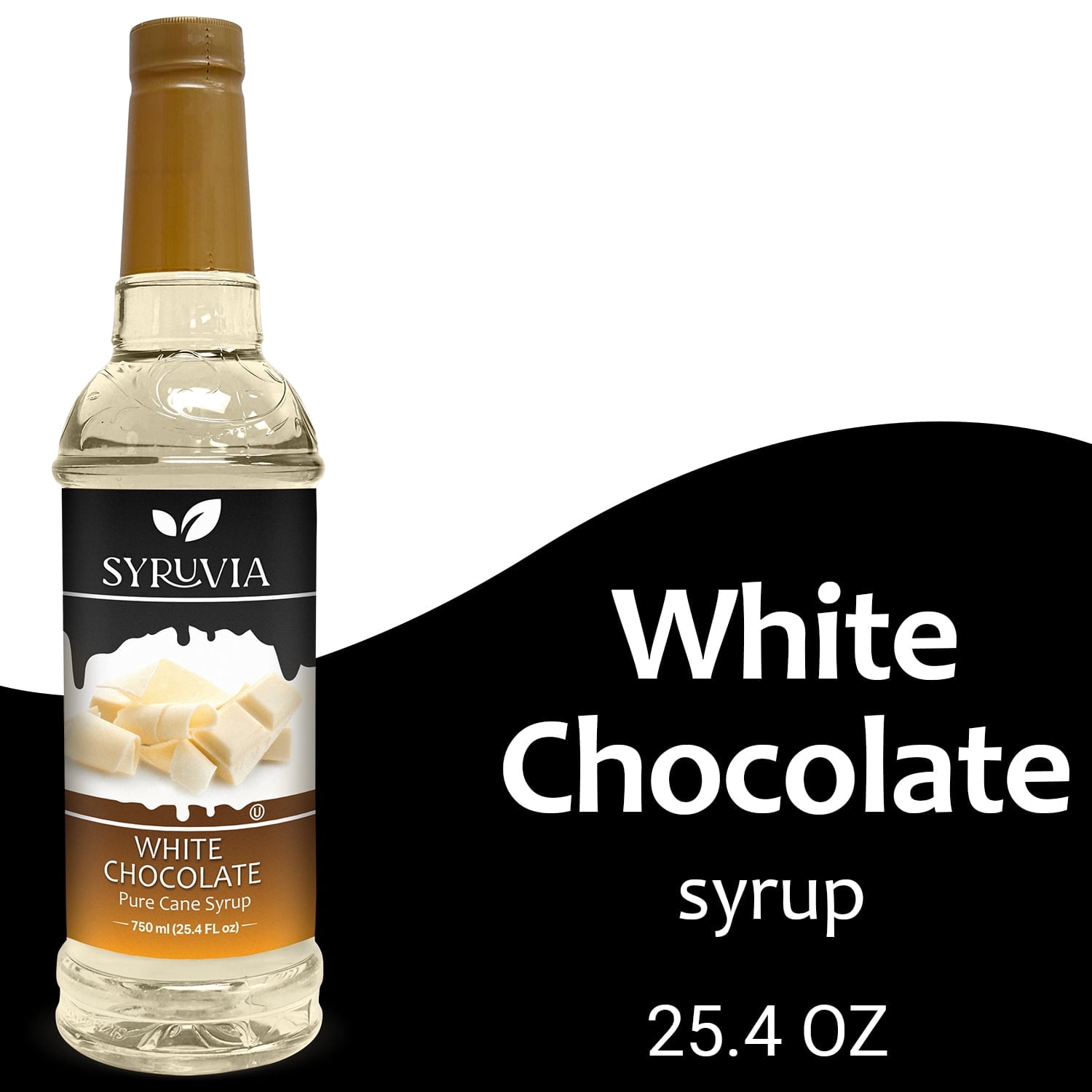 Syruvia White Chocolate Syrup Pure Cane Coffee Flavoring Syrup, 25.4 fl ...