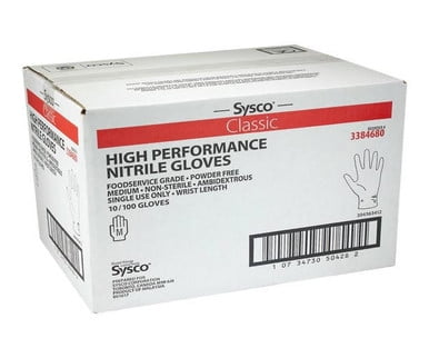 Sysco Classic High Performance Nitrile Gloves Powder-Free Medium 100 CT ...