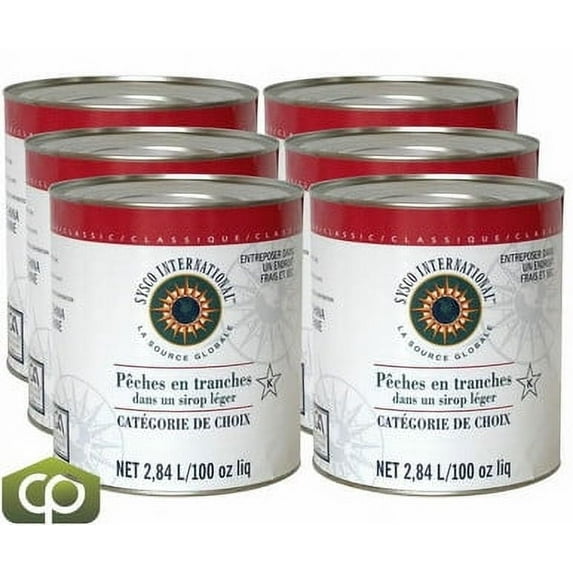 Sysco Classic Peach Slices in Light Syrup 2.84L/96 oz (6/Case ...