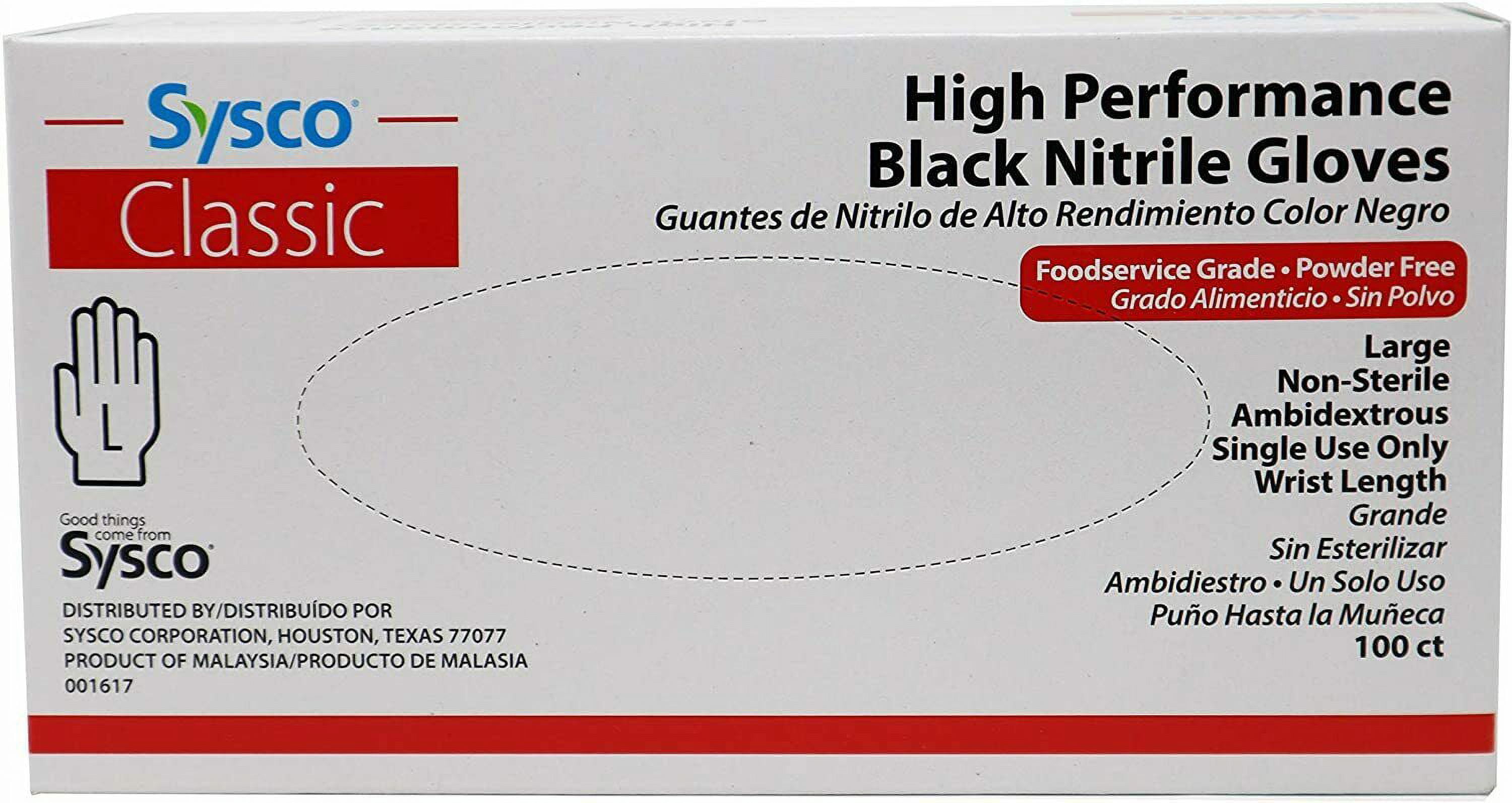 Sysco Nitrile Gloves, Powder Free, Food Grade, Disposable (100 count ... Sysco Nitrile Gloves, Powder Free, Food Grade, Disposable (100 count ...