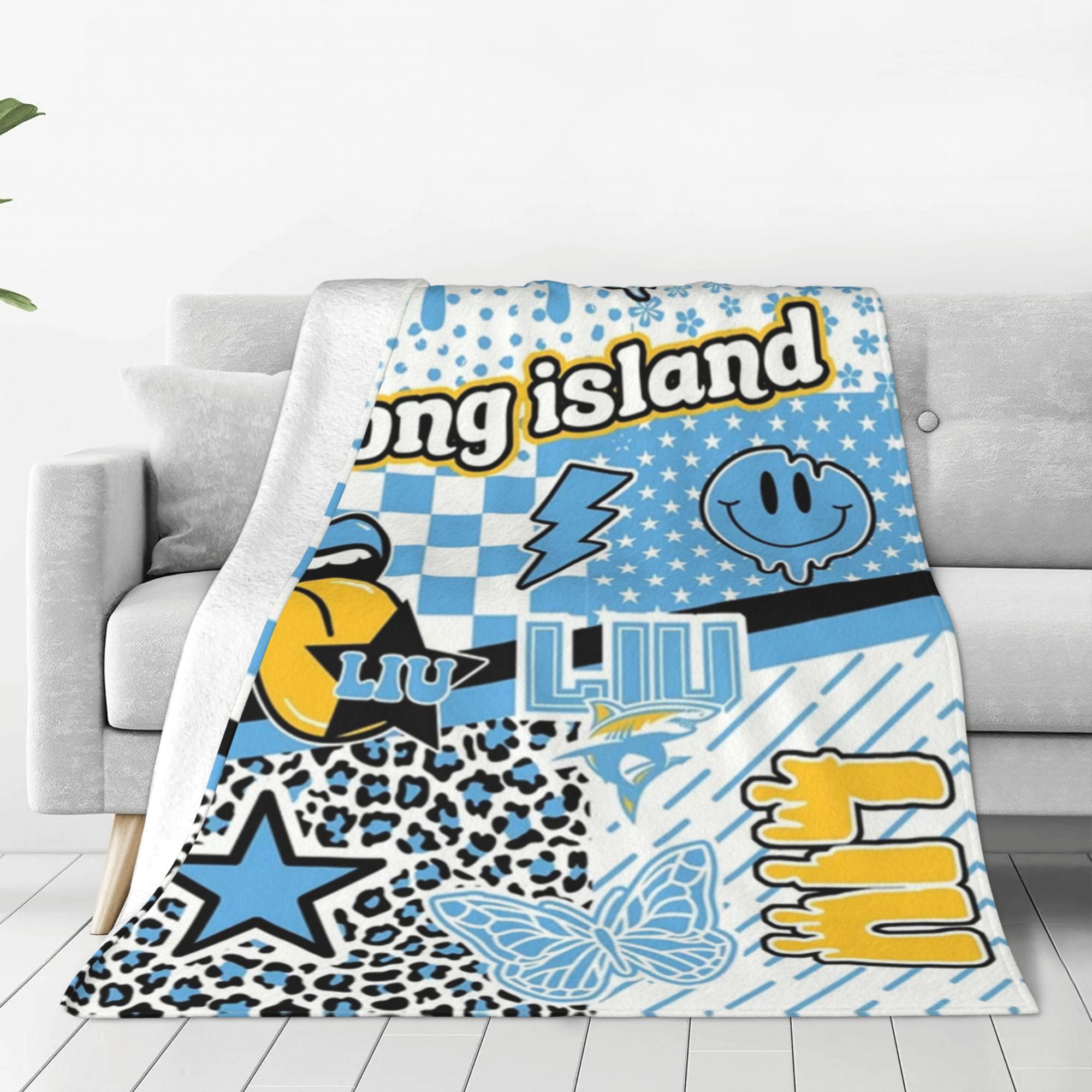 Sysfourc Long Island Liu Post Throw Blanket For Bed,Soft Collage ...