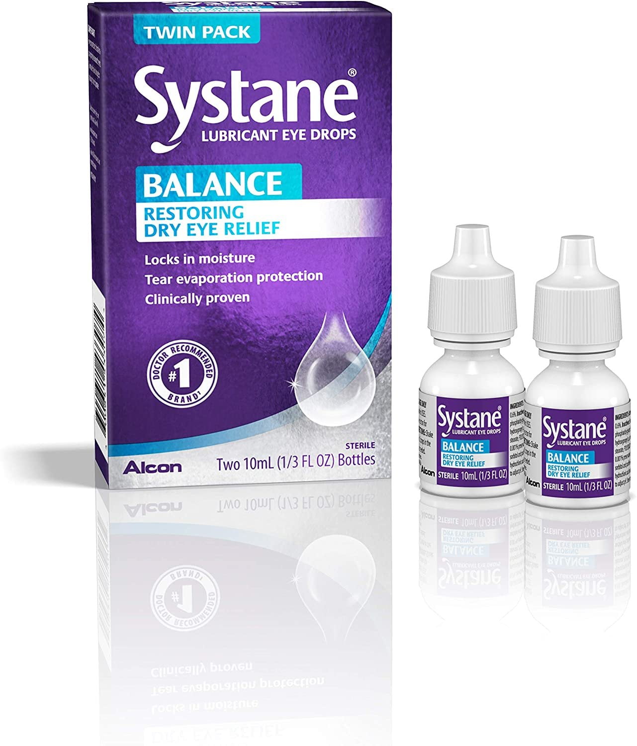Systane Balance Lubricant Eye Drops, Twin Pack, 10-mL Each Pack 2 ...