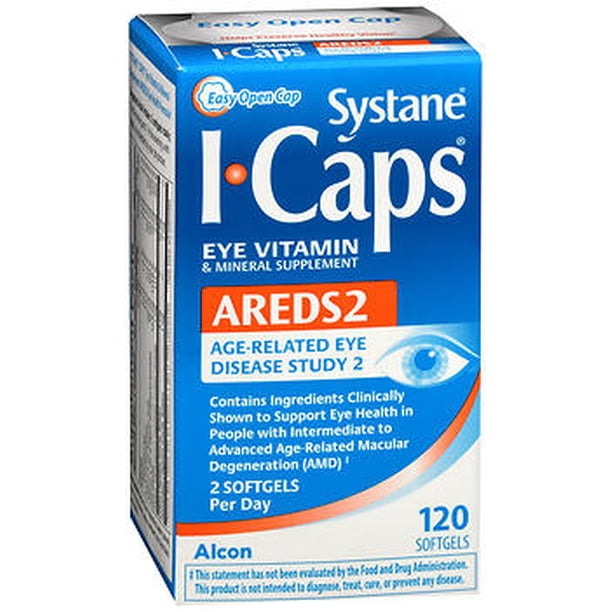 Systane ICaps Eye Vitamin & Mineral Supplement, AREDS 2 Formula, 120 ...