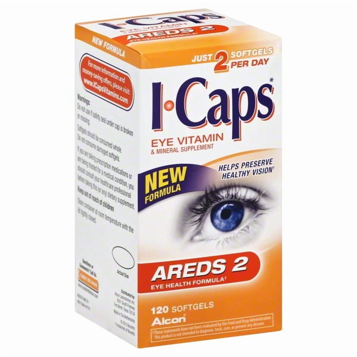 Systane ICaps Eye Vitamin & Mineral Supplement, AREDS 2 Formula, Lutein ...