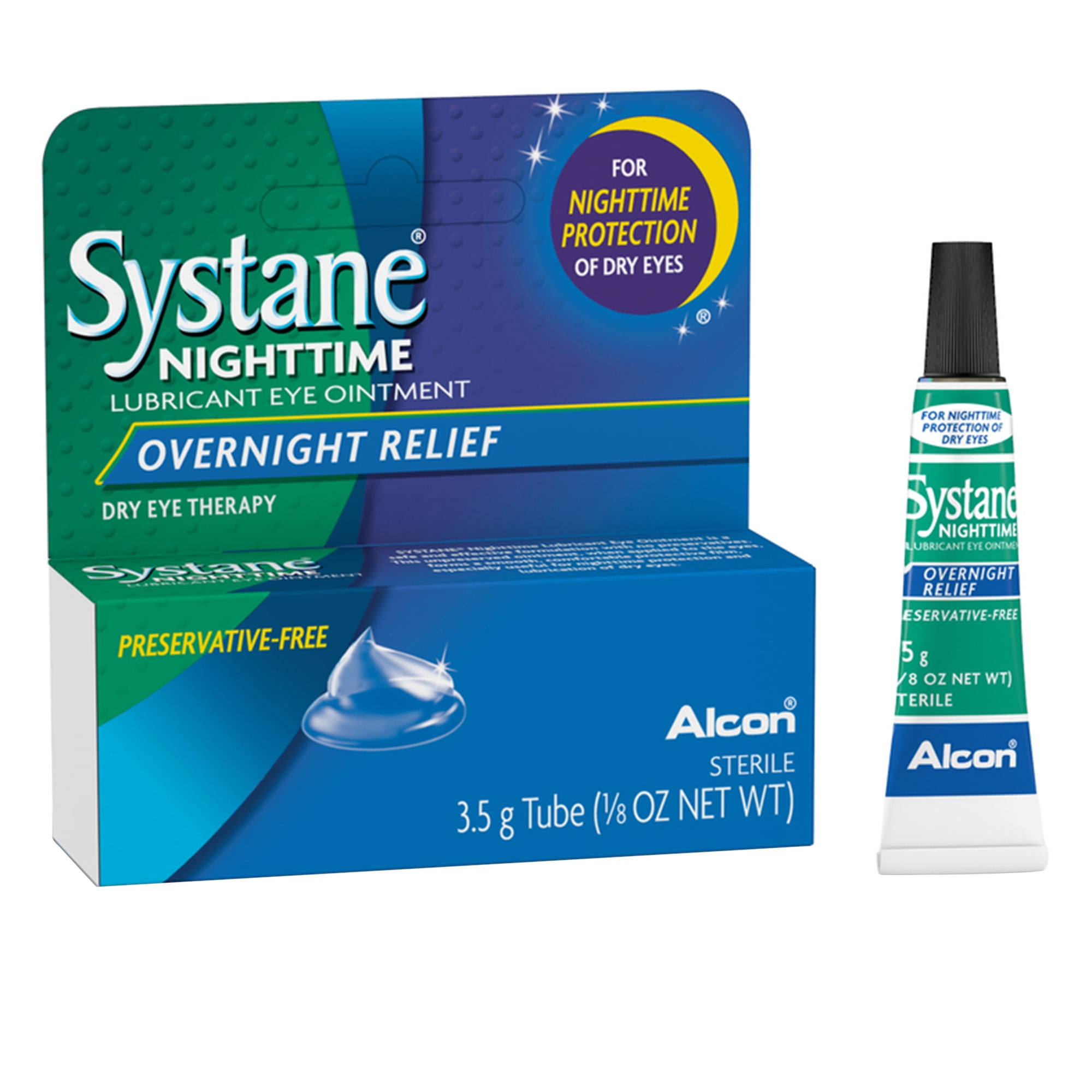 Systane Nighttime Lubricant Eye Ointment for Dry Eye Relief, 3.5 Gram ...