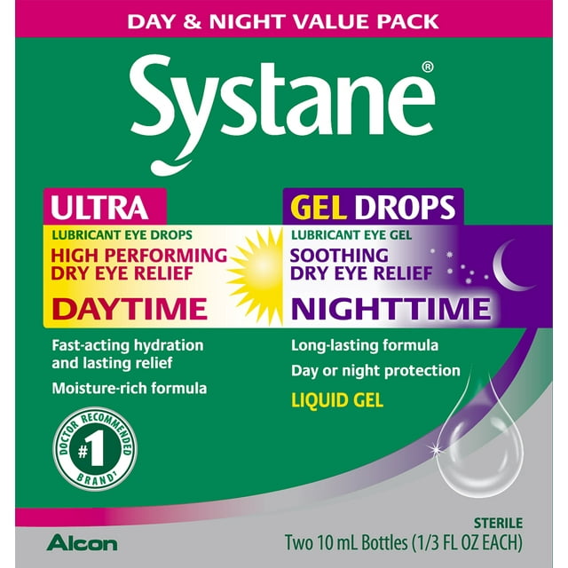Systane Ultra Lubricant Eye Drops for Dryness Relief, Day & Nighttime ...