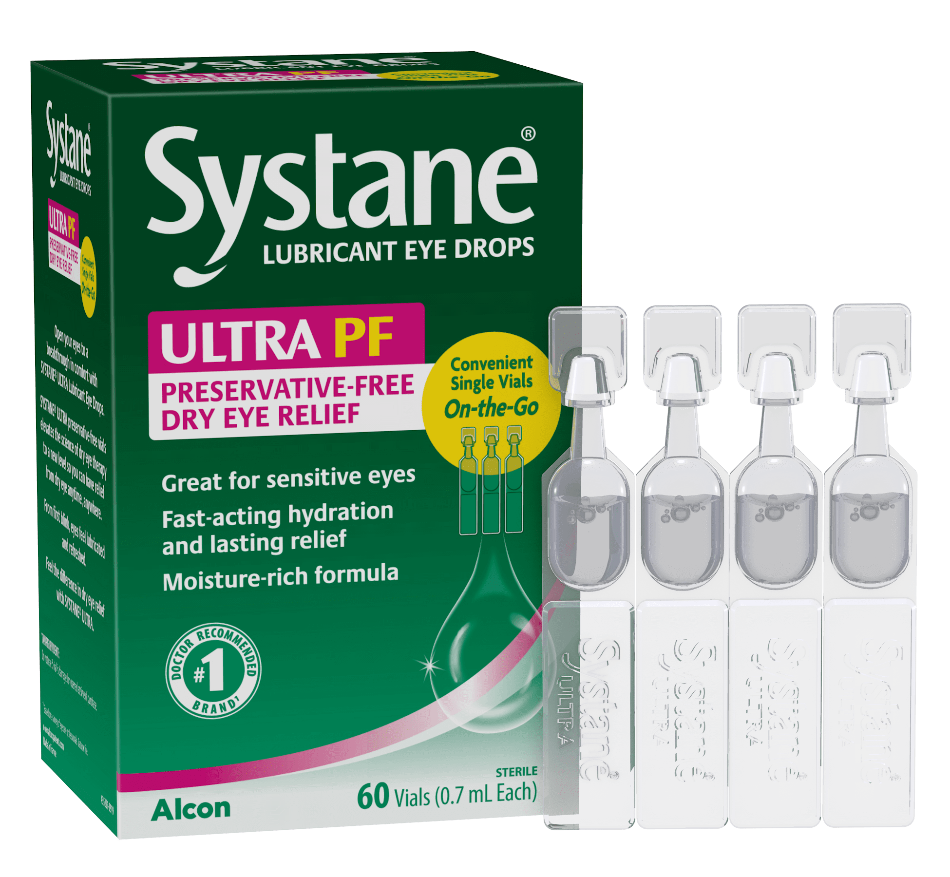 Systane Ultra Lubricant Eye Drops, Preservative-Free, Single-Use Vials ...