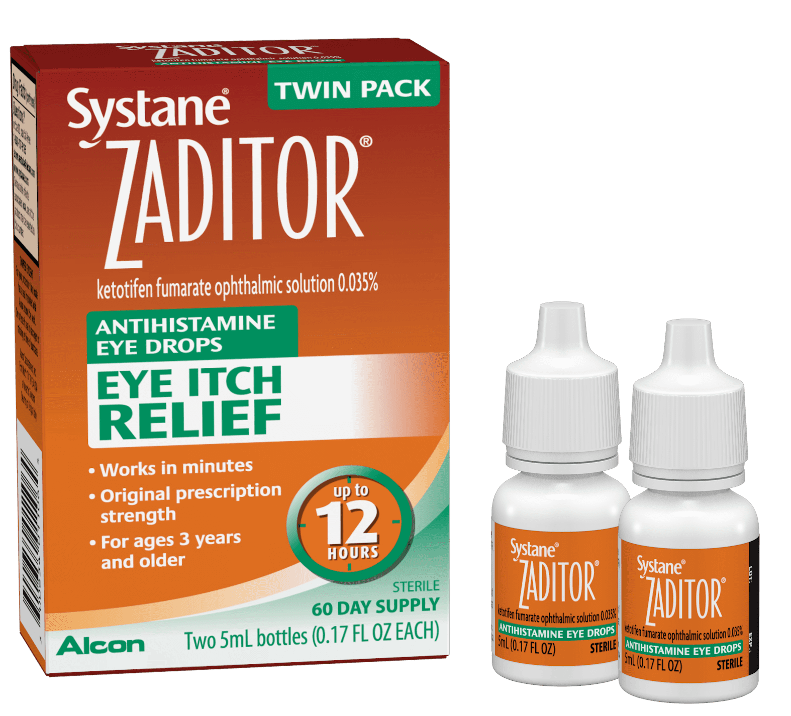 Systane Zaditor Antihistamine Eye Drops for Daily Eye Allergy Itch ...