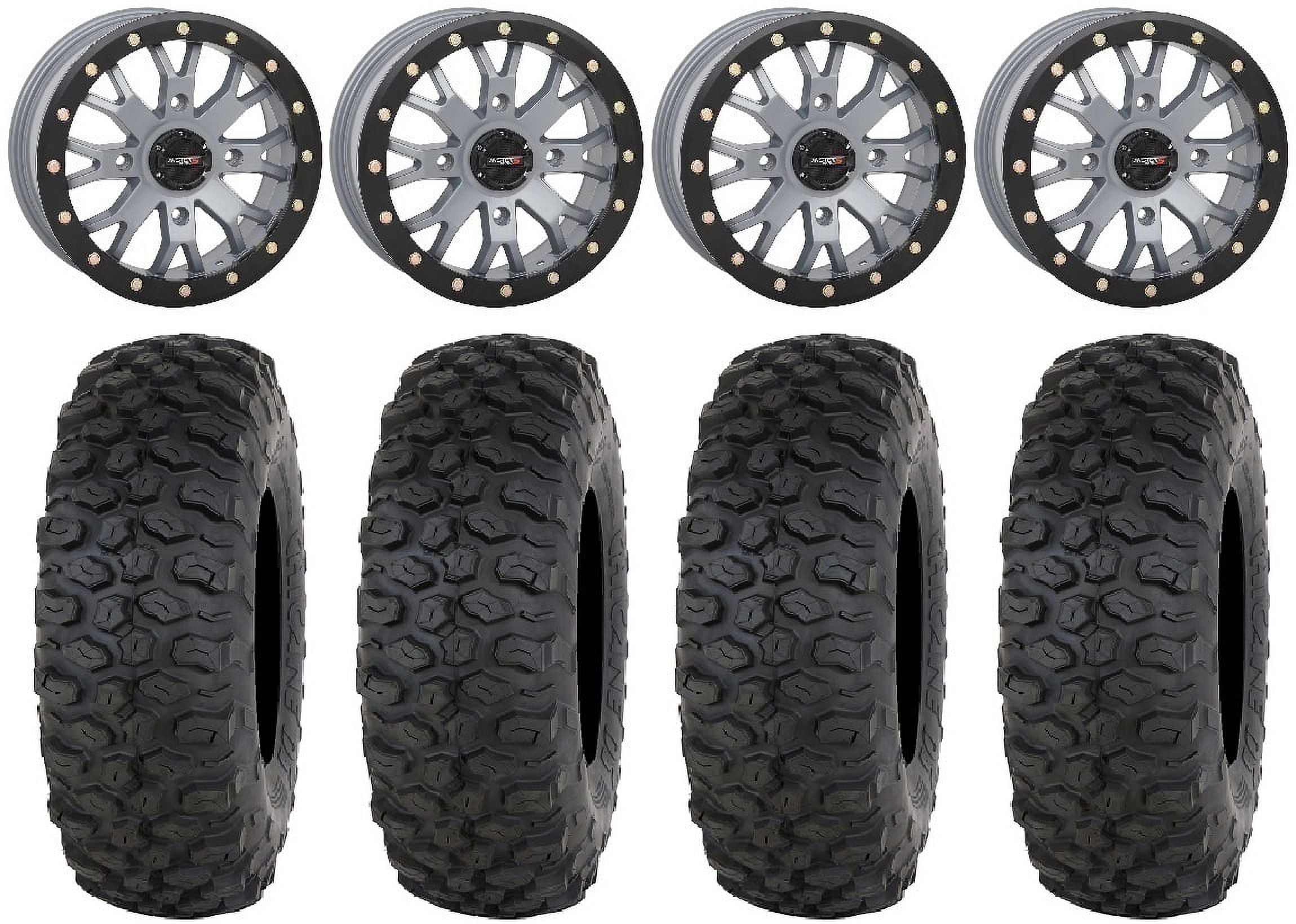 System 3 SB-4 14" Wheels Grey (6+1) 30" Chicane DS Tires Polaris RZR XP ...