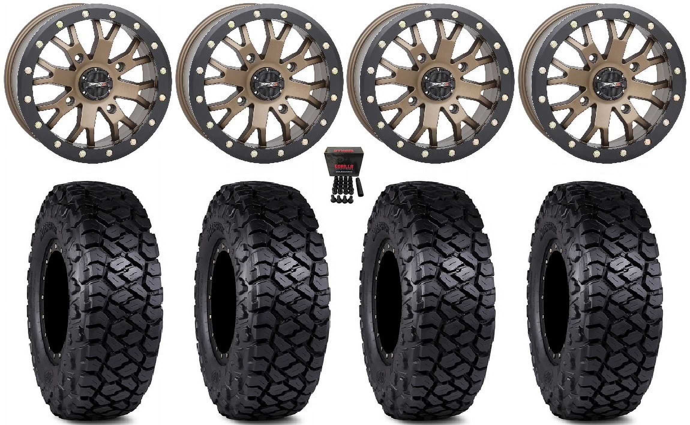 System 3 SB-4 15" Wheels Bronze (4+3) 32" Intersect Tires Can-Am ...
